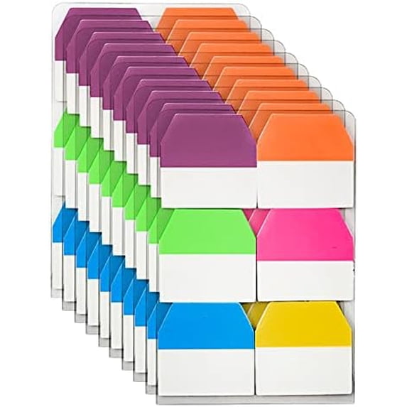 1200 Pieces Sticky Index Tabs 1 Inch File Tabs Page Markers Flags ...