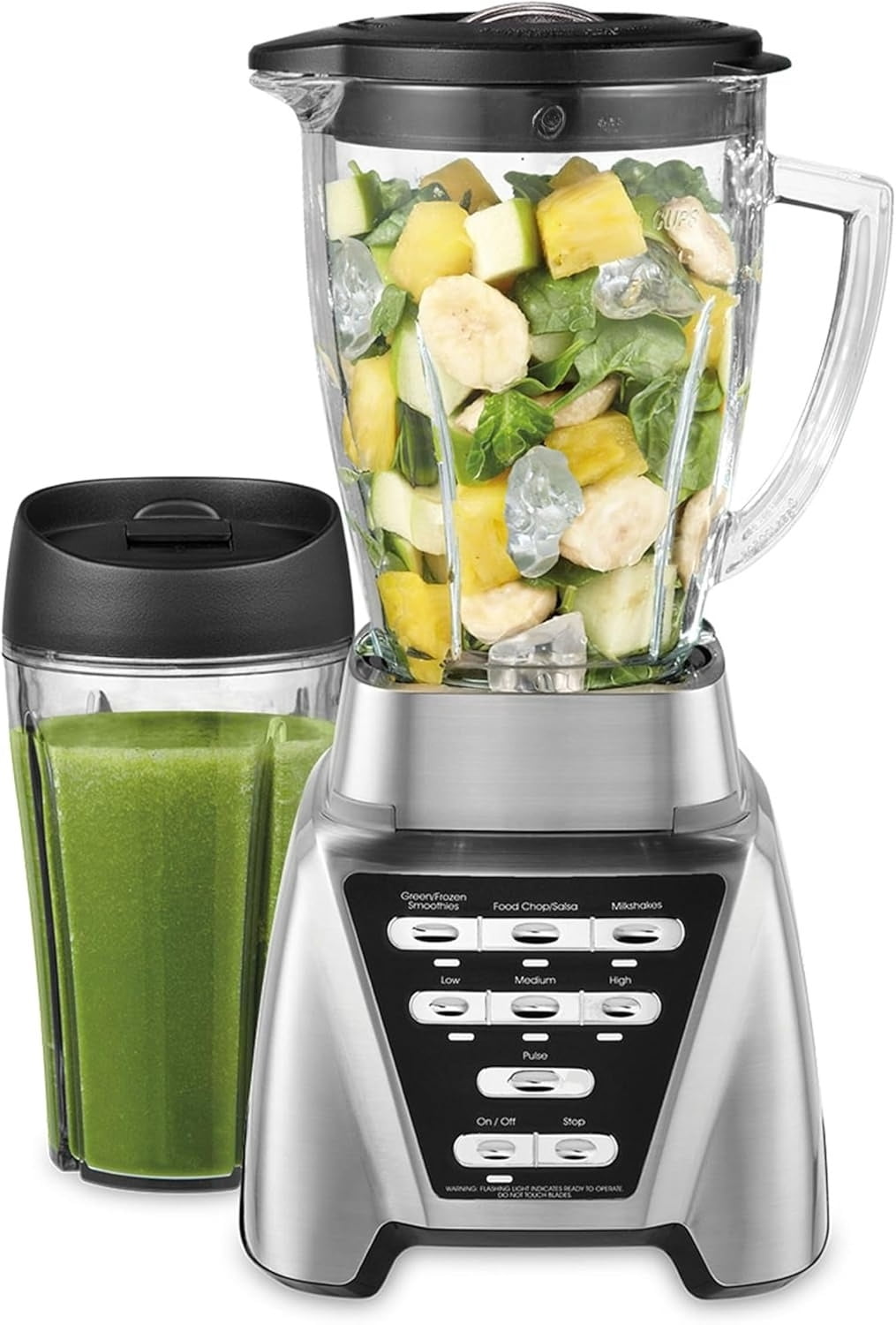 1200 Smoothie Blender with Glass Jar & 24oz To-Go Cup, Countertop ...
