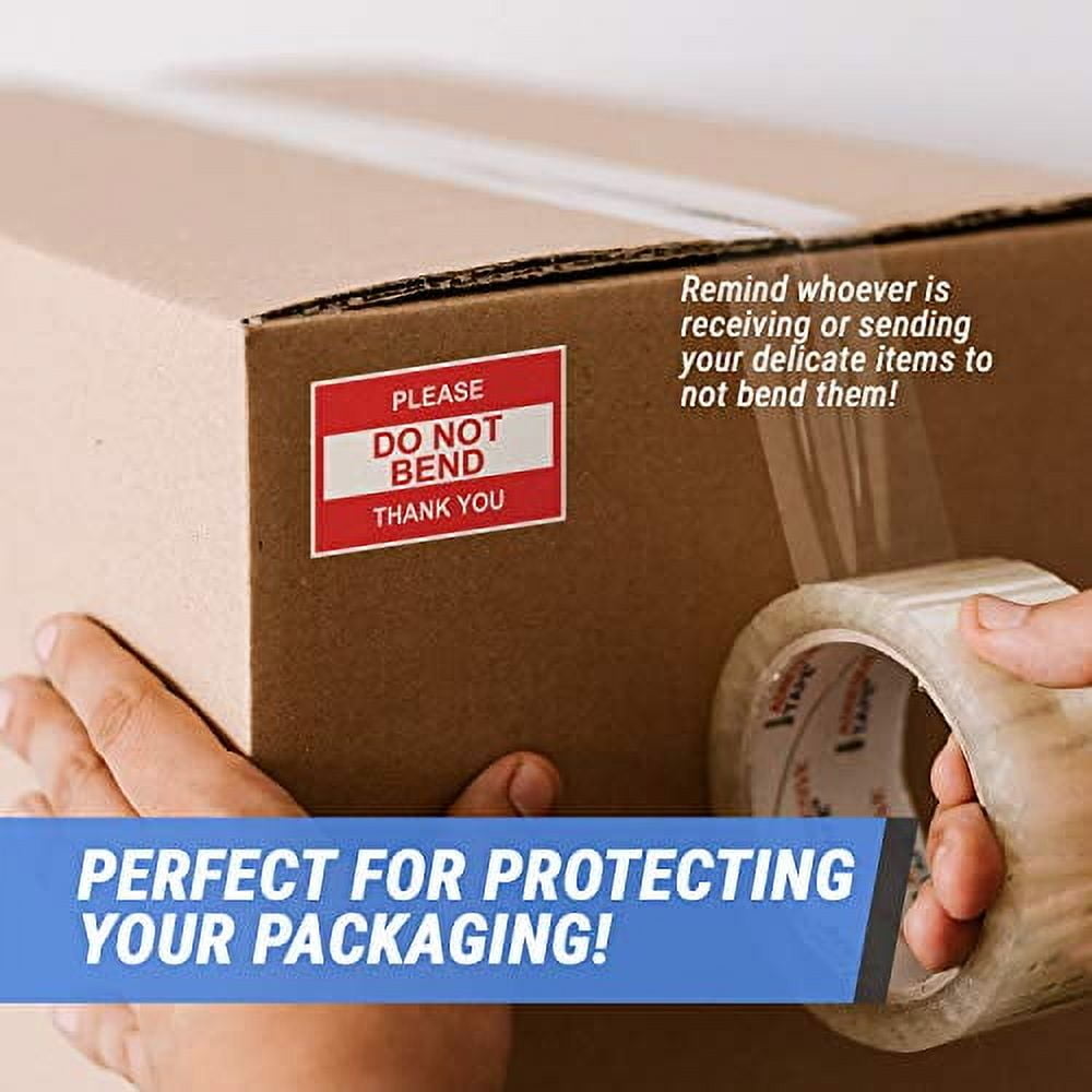 1200 Stickers - 2" x 3" Do Not Bend Stickers (300 Labels per Roll, 4 ...