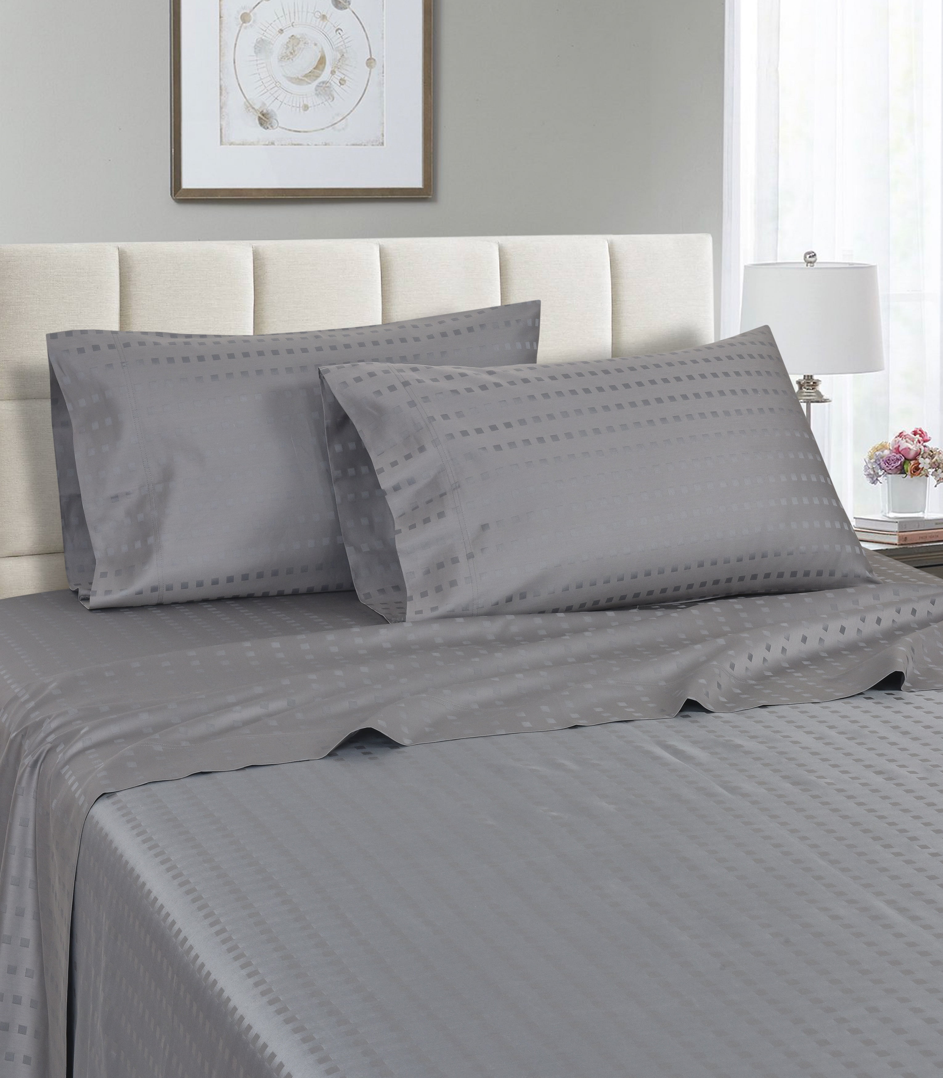1200 Thread Count 100% Egyptian Cotton Deep Pocket Striped Sheet Set ...