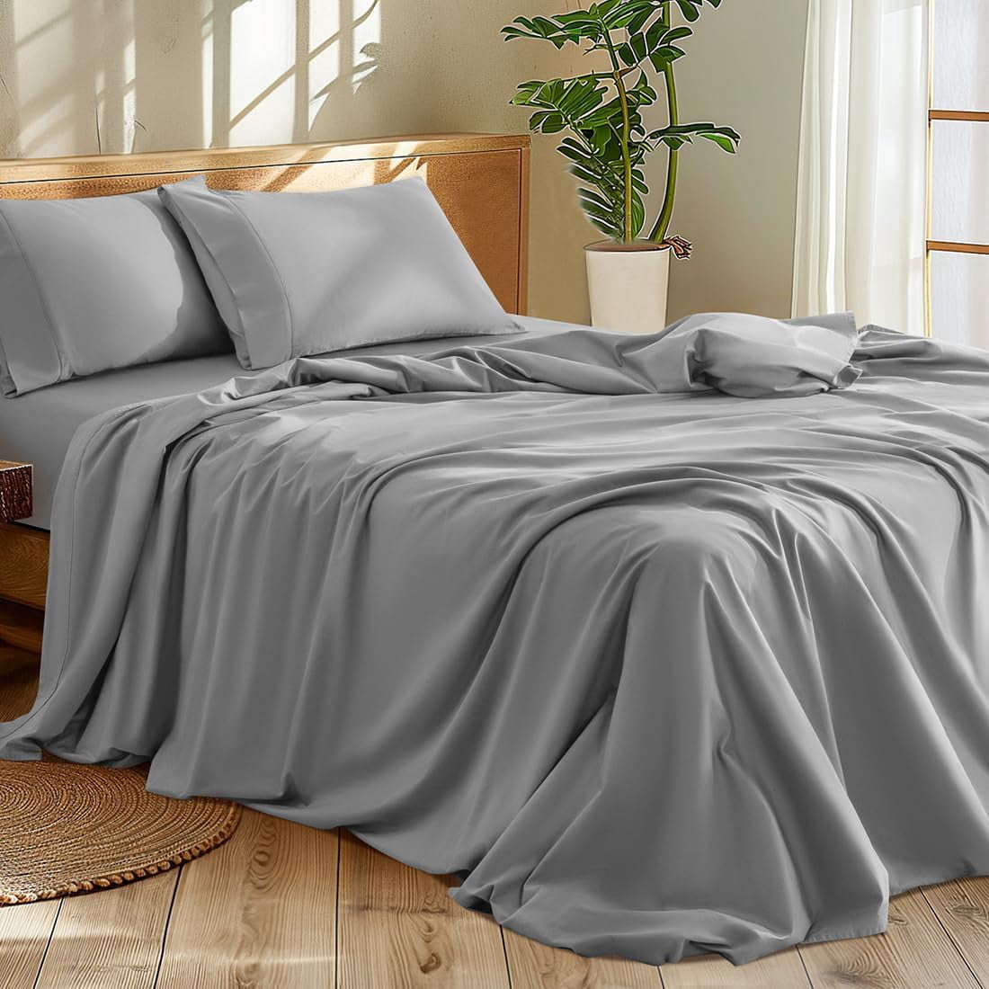 1200 Thread Count Cotton Sheets Set，Luxury 100% Egyptian Cotton Bed ...
