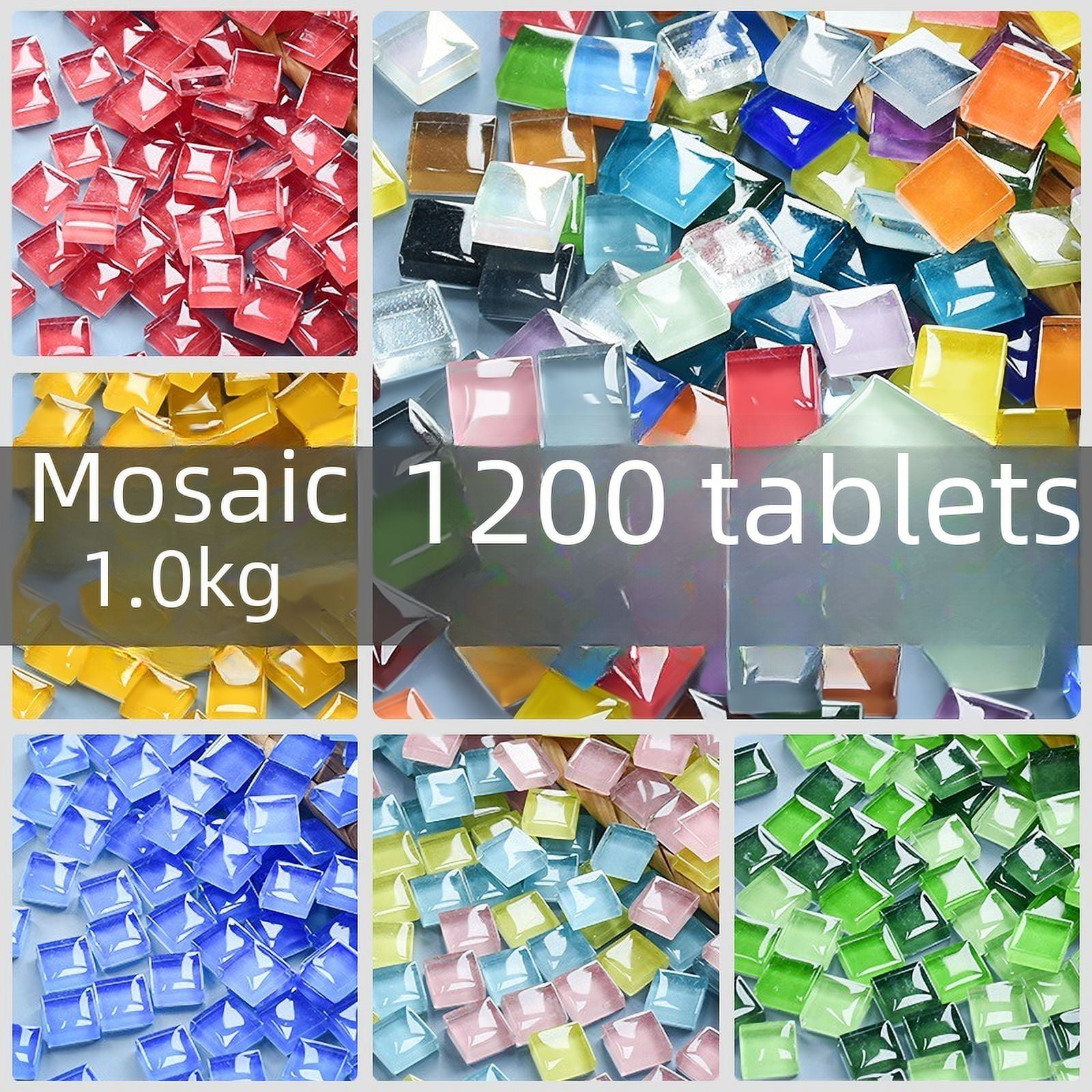 1200 color crystal glass mosaic handmade diy children's creative products art art area Painting ...