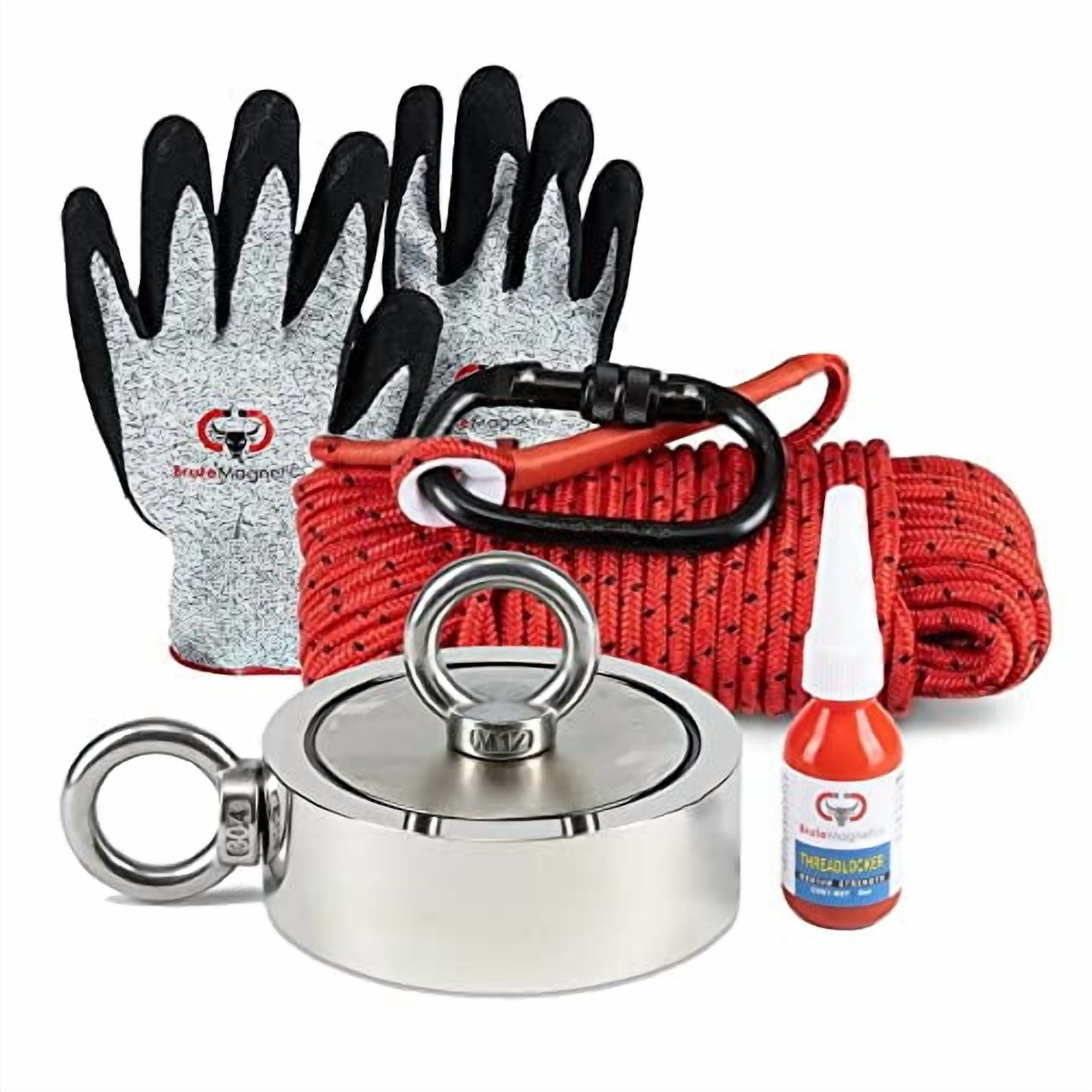 1200 lb Magnet Fishing Bundle | Includes 2.95" Double Sided Rare Earth ...