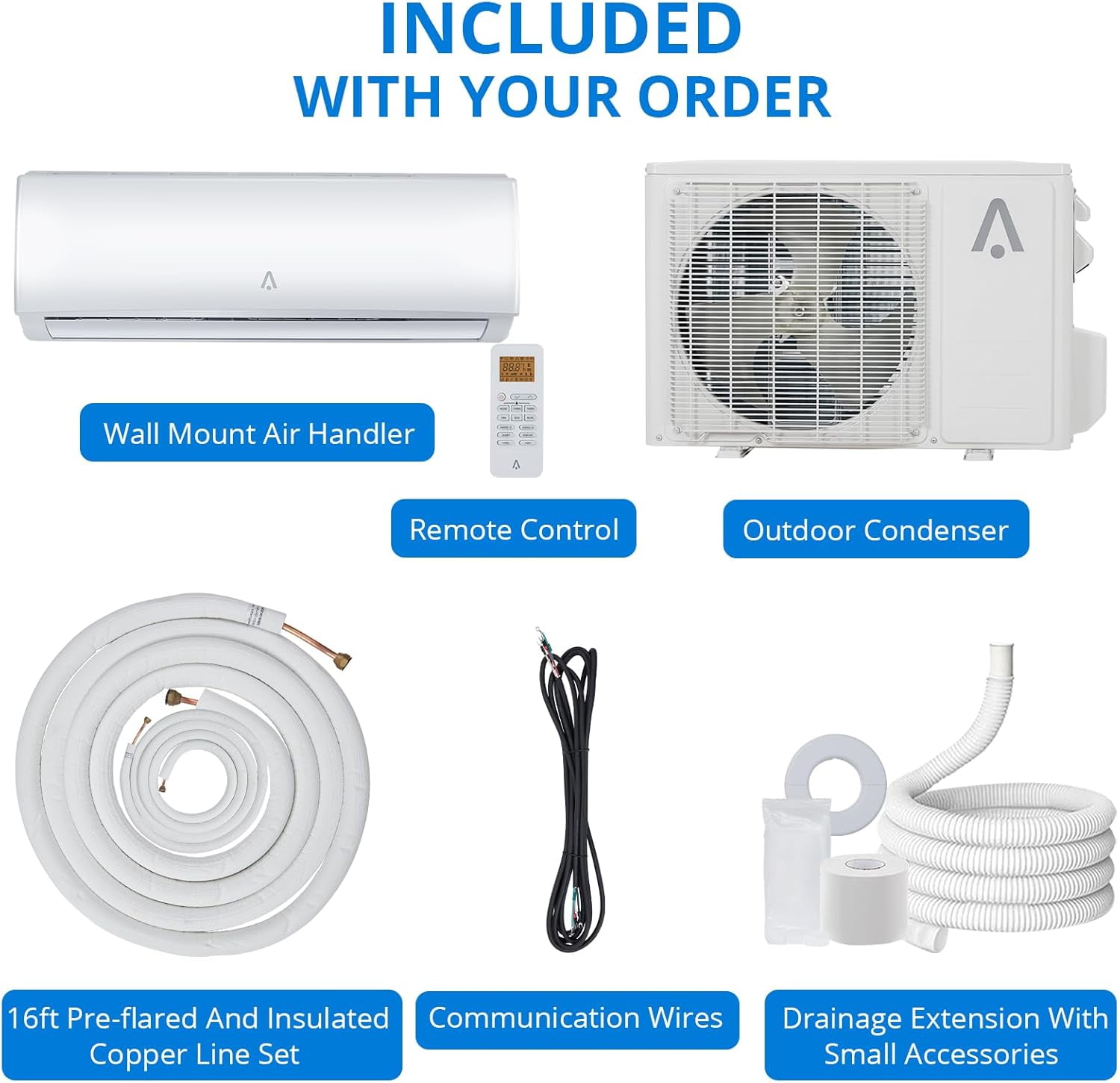 12000 BTU Mini Split Air Conditioner Cooling ＆ Heating System 208/230V ...