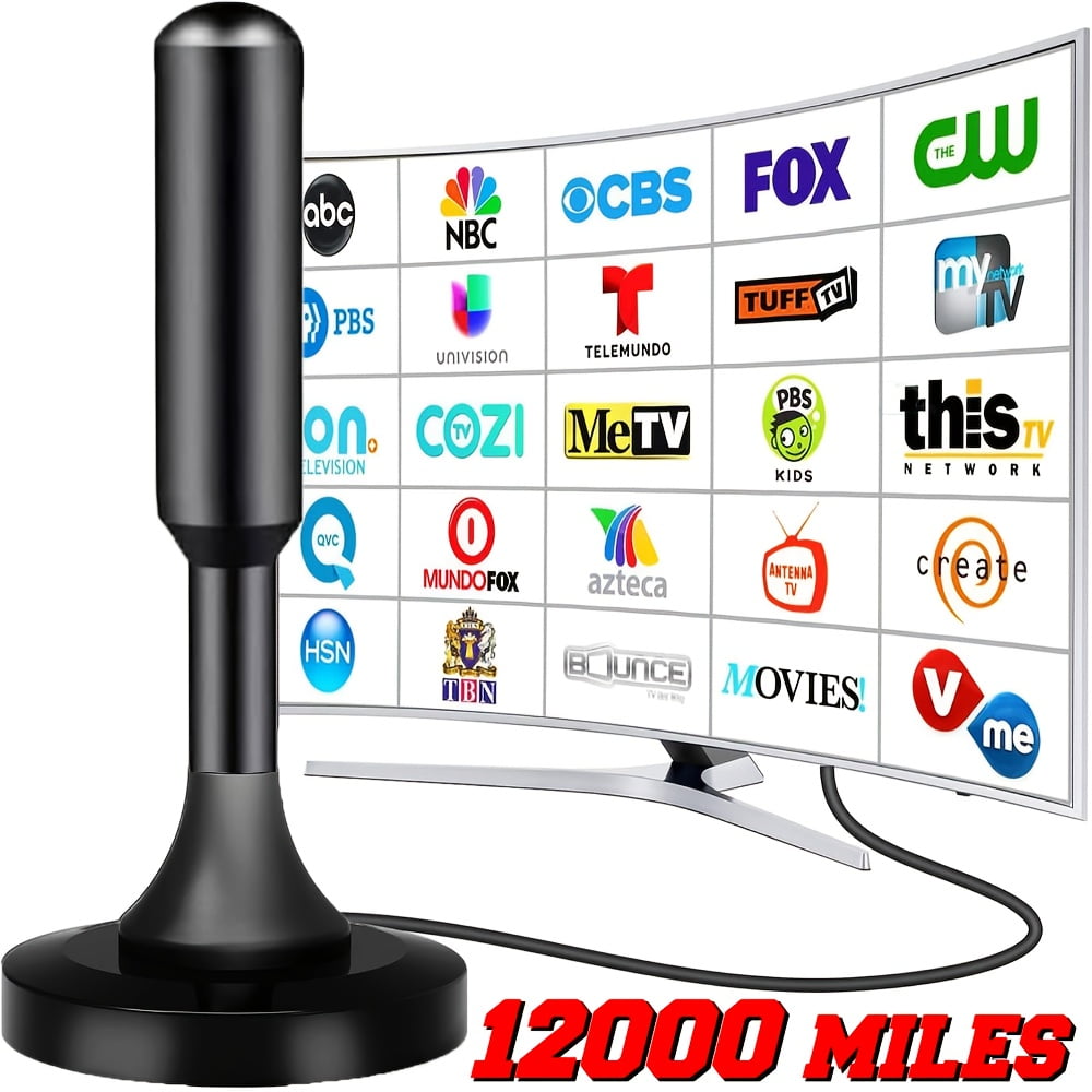 12000 Miles HIDB Indoor TV Antenna for Smart TV - Long Range HD Digital ...