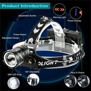 2023 Upgraded Super Bright LED Head Torch Rechargeable, 22000 Lumen, 10 ...