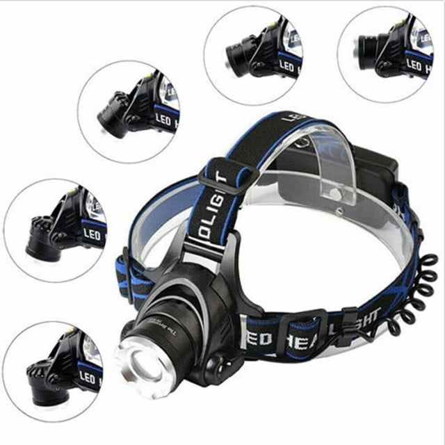 1200000LM Rechargeable Head light LED Tactical Headlamp Zoomable+2x ...