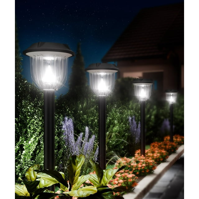 12000K 10 Pack Solar Lights Outdoor IP65 Waterproof,HIGH-POWER LED ...