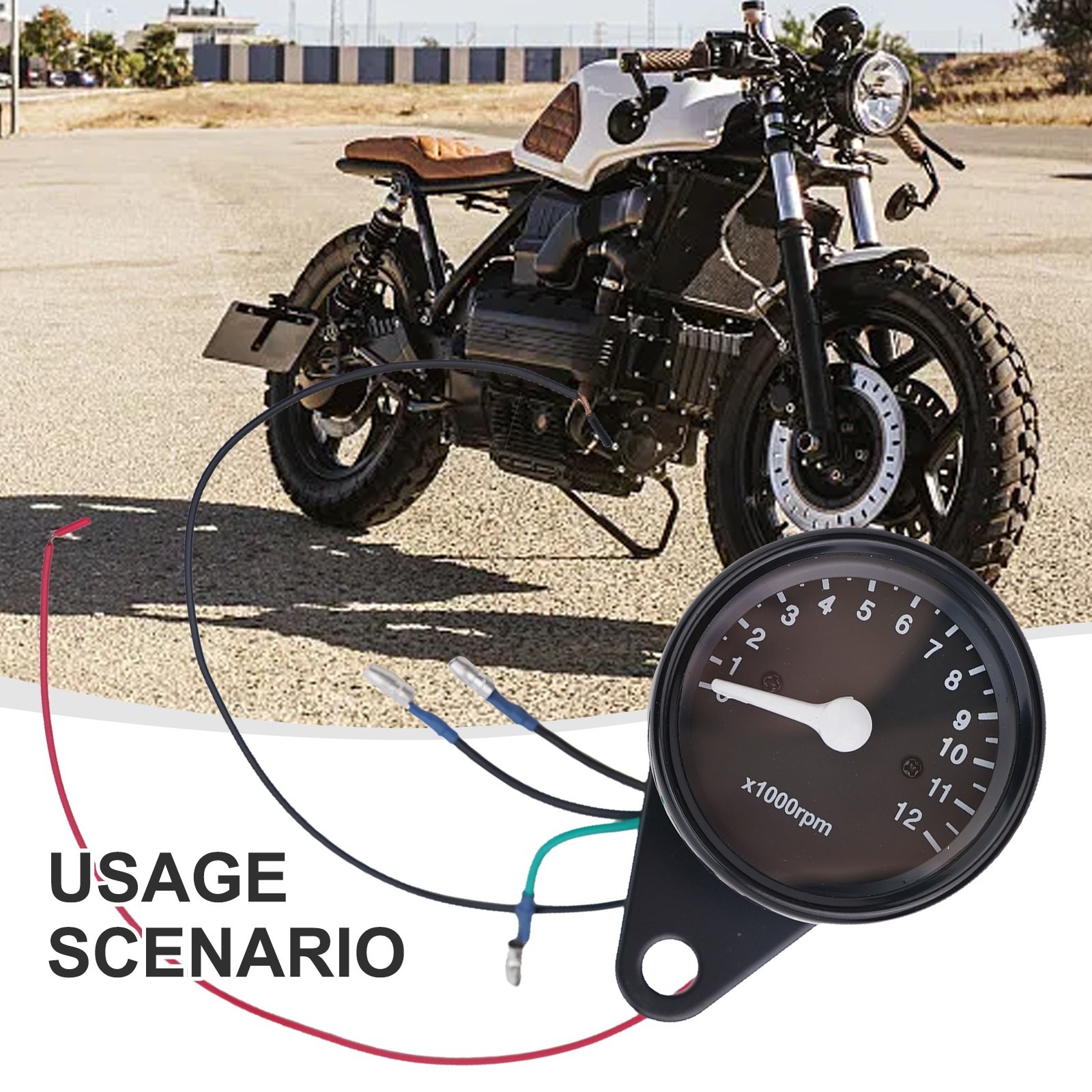 12000Rpm Universal Led Motorcycle Tachometer Speedometer Gauge ...