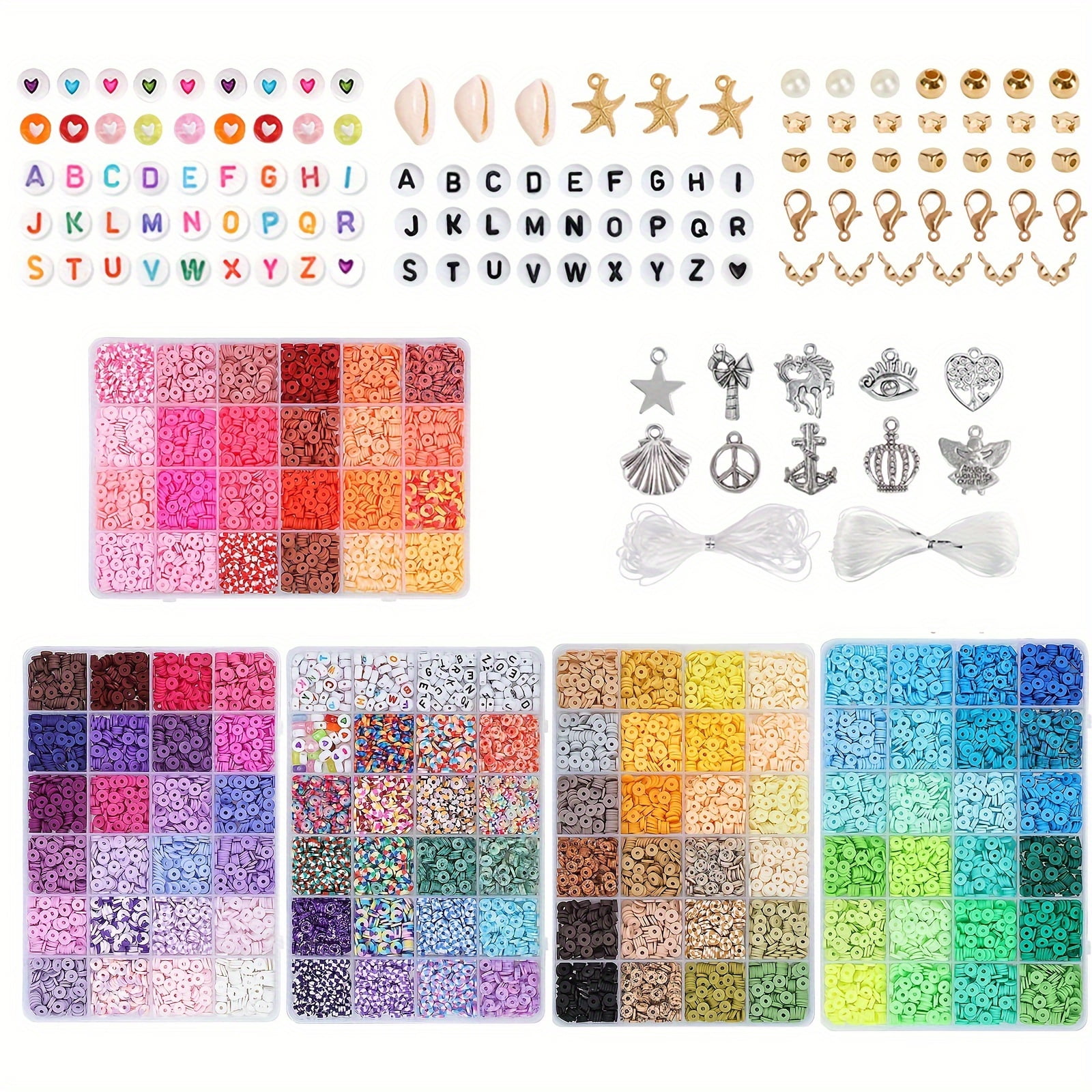 12000pcs, 115 Colors Clay Beads for Bracelets Making Kit Polymer Heishi ...