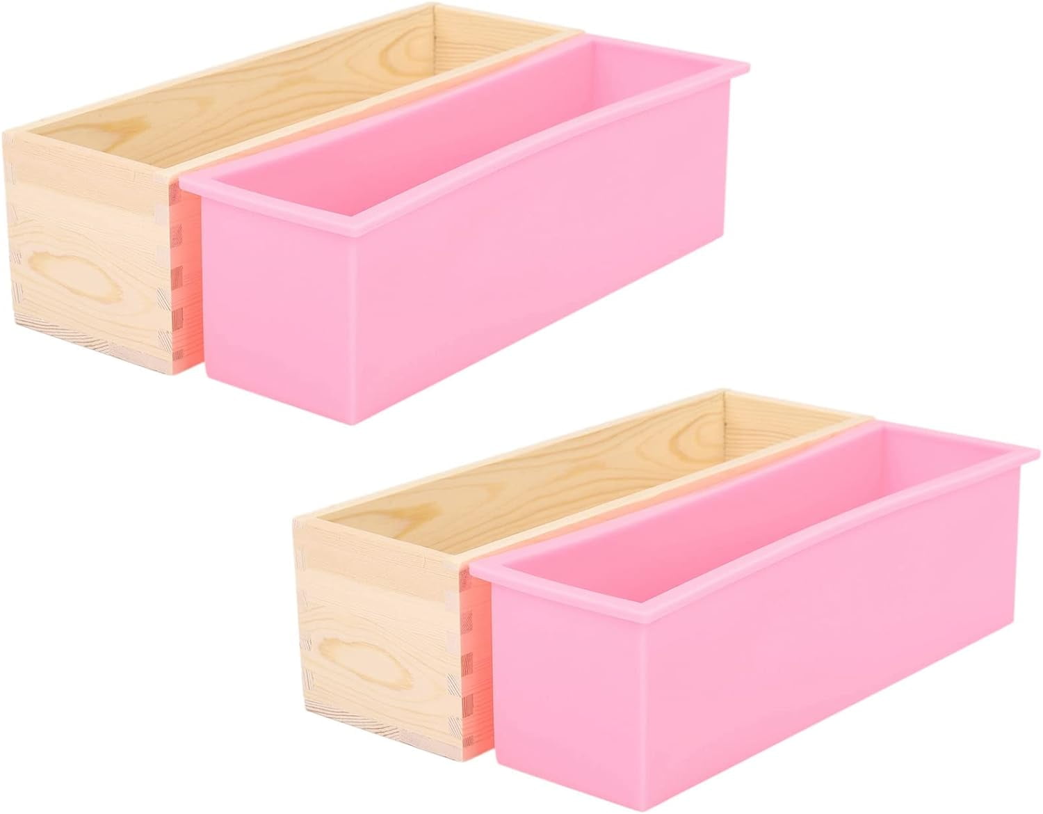 1200G DIY Soap Wooden Soap Mold Box Silicone Rectangular Loaf Swirl ...