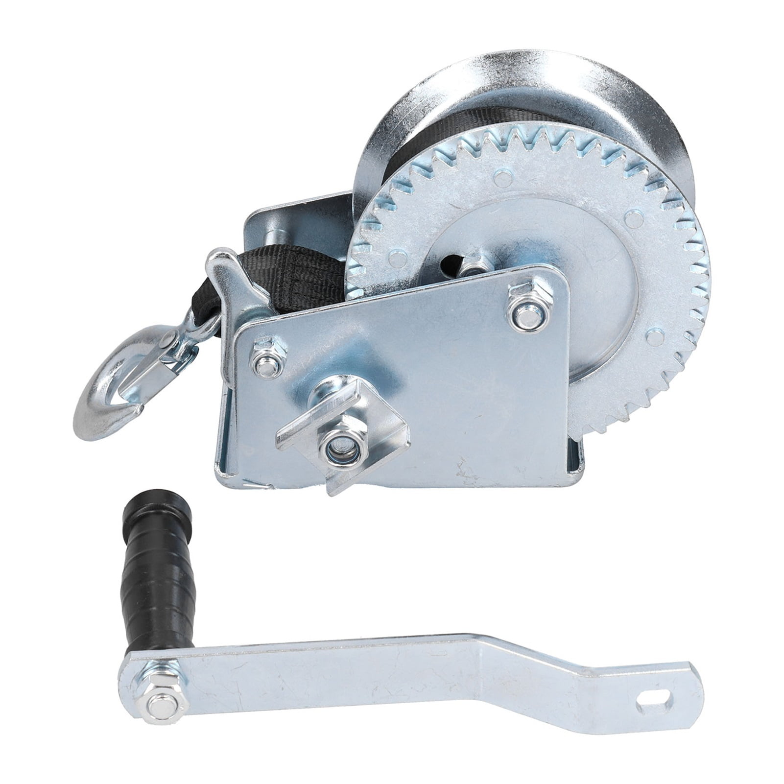 1200LBS Heavy Duty Manual Winch With 8M Strap Hand Crank Cable Gear ...