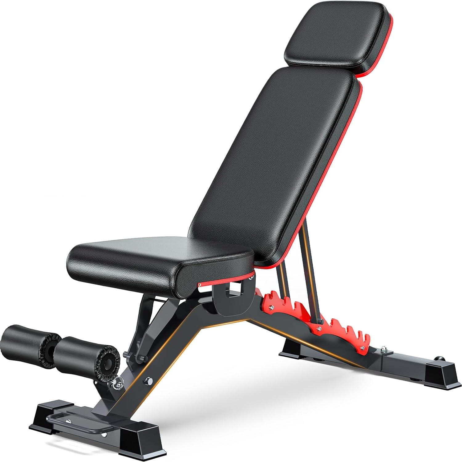 1200LBS Weight Bench, Heavy-Duty Workout Bench for Home Gym, Bench Press with Extended Headrest ...