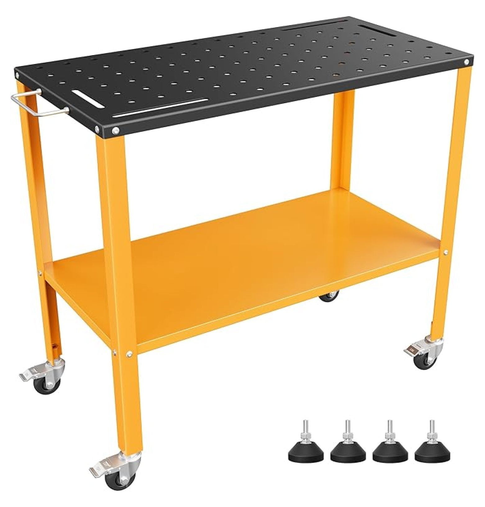 1200LBS Welding Table - 36x18 Workbench with Casters & Tray - Heavy Duty Steel Workstation for ...