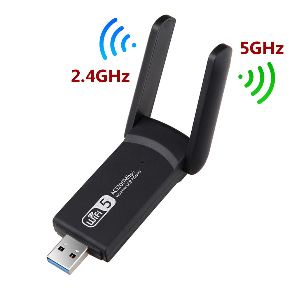 1200Mbps 2.4/5G Dual Band USB 3.0 Wireless WiFi Receiver Dongle Antenna ...