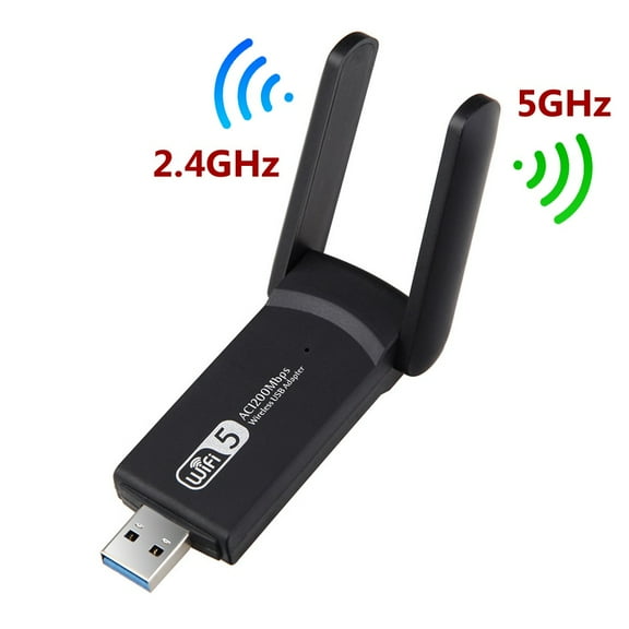 1200Mbps Wireless Usb Wifi Adapter Dongle Dual Band 2.4G/5Ghz W/Antenna ...
