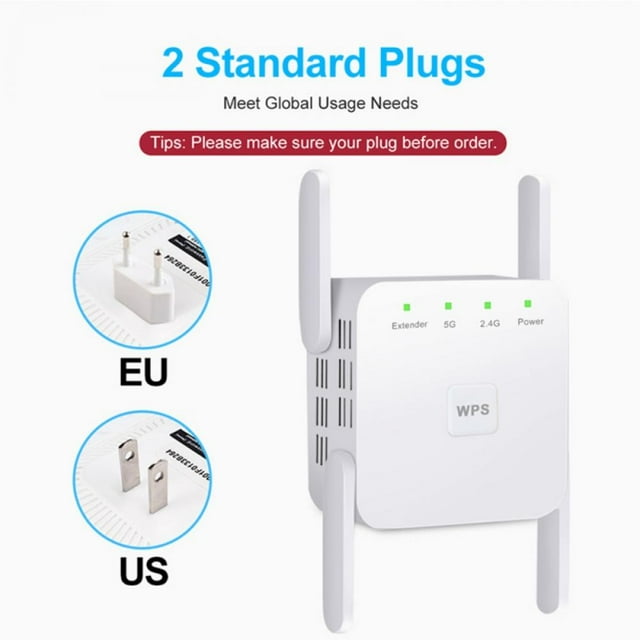 1200Mbps 2.4Ghz / 2.4G&5Ghz WiFi Range Extender Repeater Wireless ...