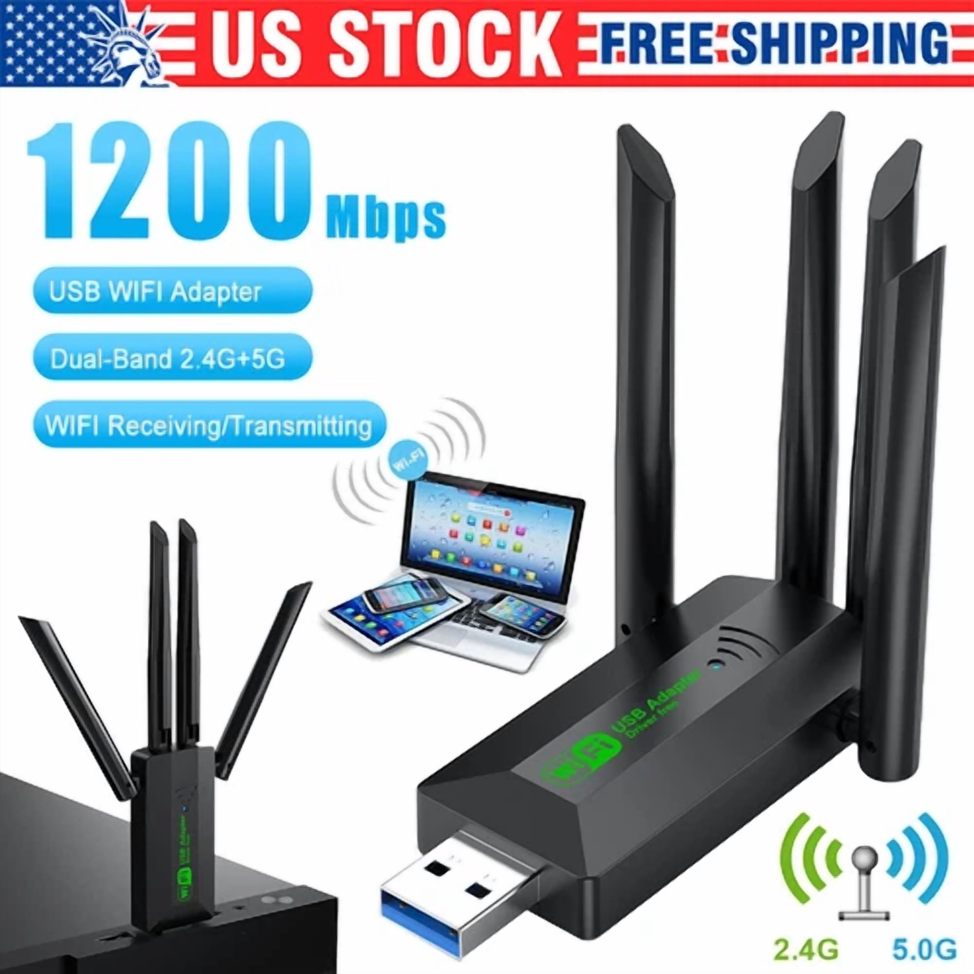 1200Mbps Usb 3.0 Wireless Wifi Adapter Long Range Dongle Dual Band ...
