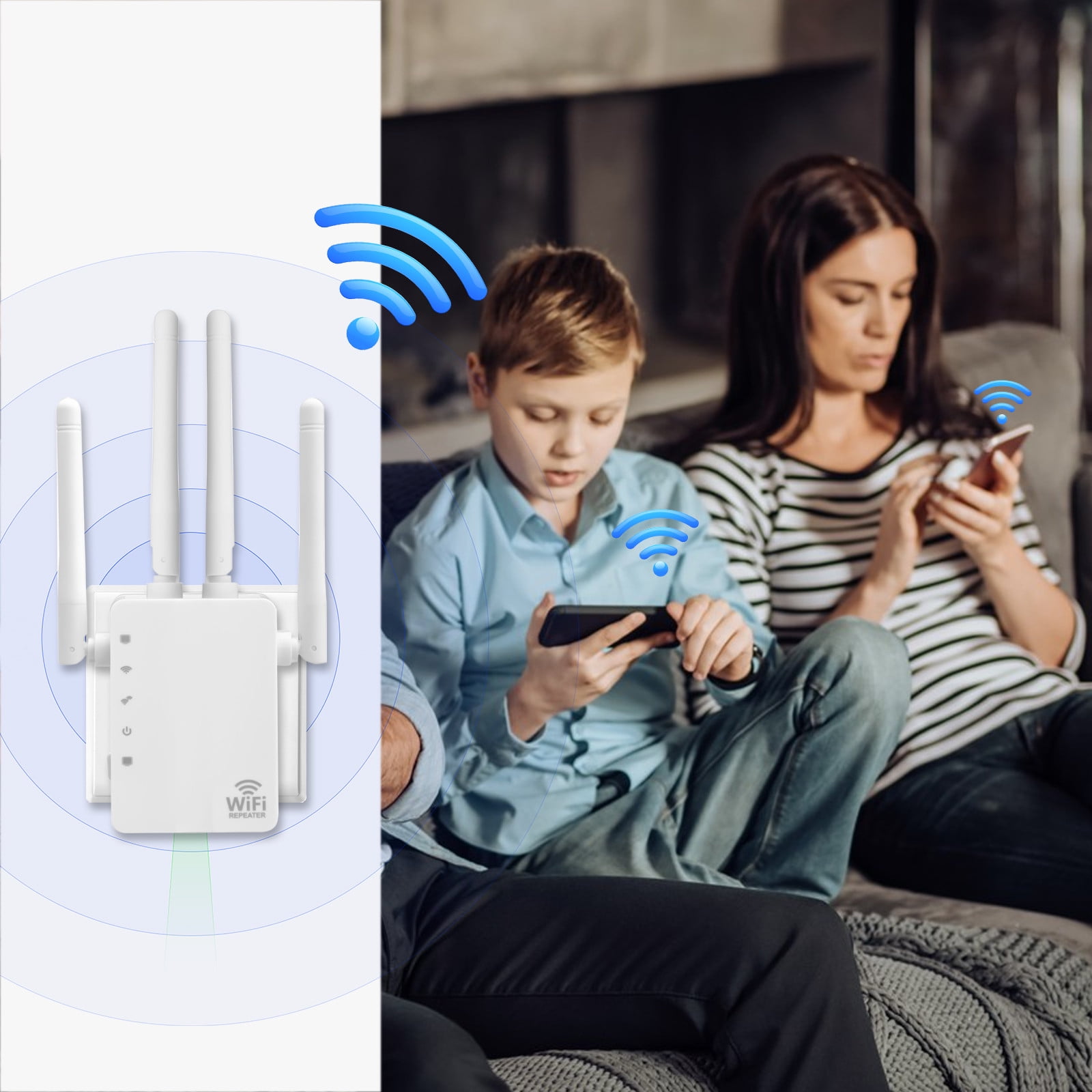 1200Mbps WiFi Extender, Dual Band 2.4GHz & 5GHz, High Speed WiFi ...