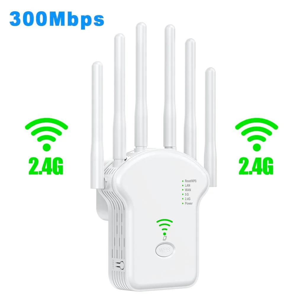 1200Mbps Wireless WiFi Repeater WiFi Signal Repeater Dual-Band 2.4G 5G WiFi Extender Antenna ...