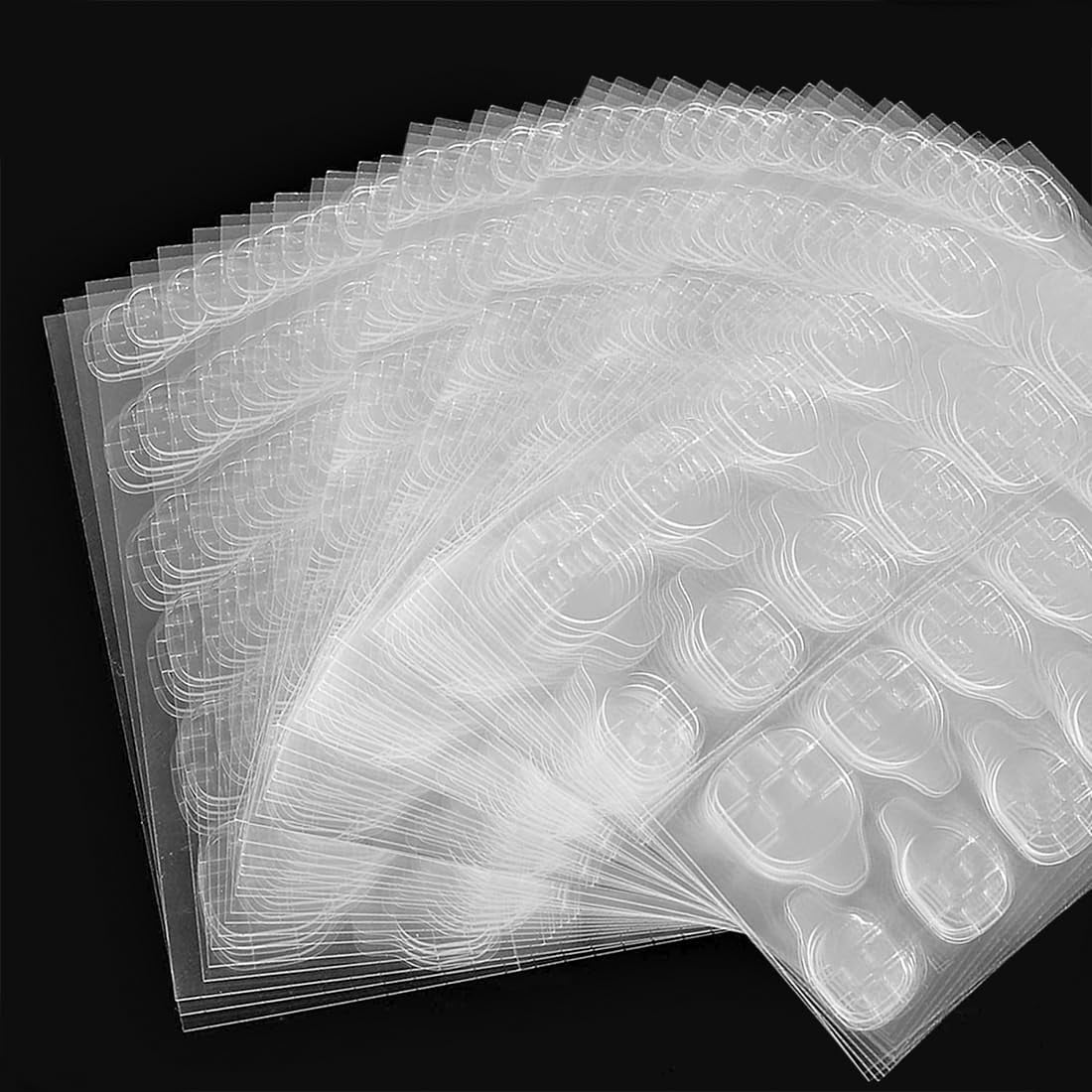 1200PCS False il Glue Gel Stickers Transparent Acrylic Double Sided ...