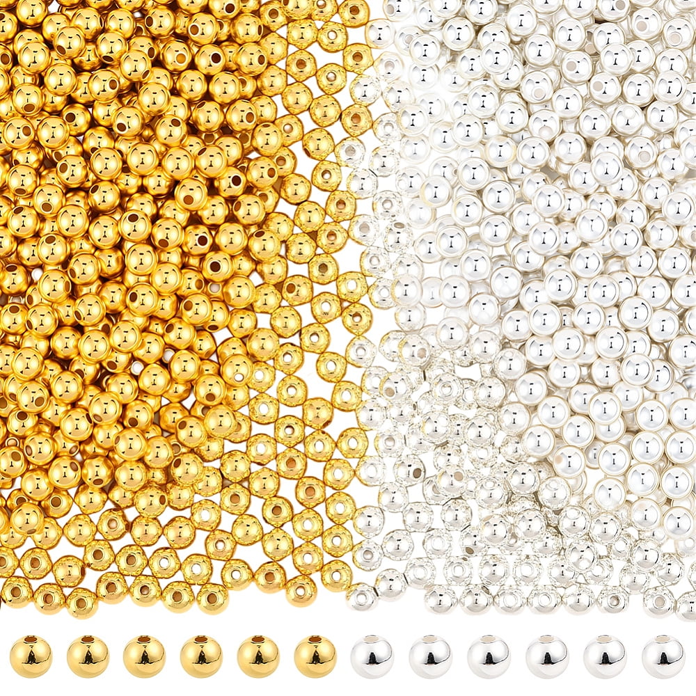 1200Pcs 2 Colors CCB Plastic Beads Round Round 5.5~6x5~5.5mm Hole: 1 ...