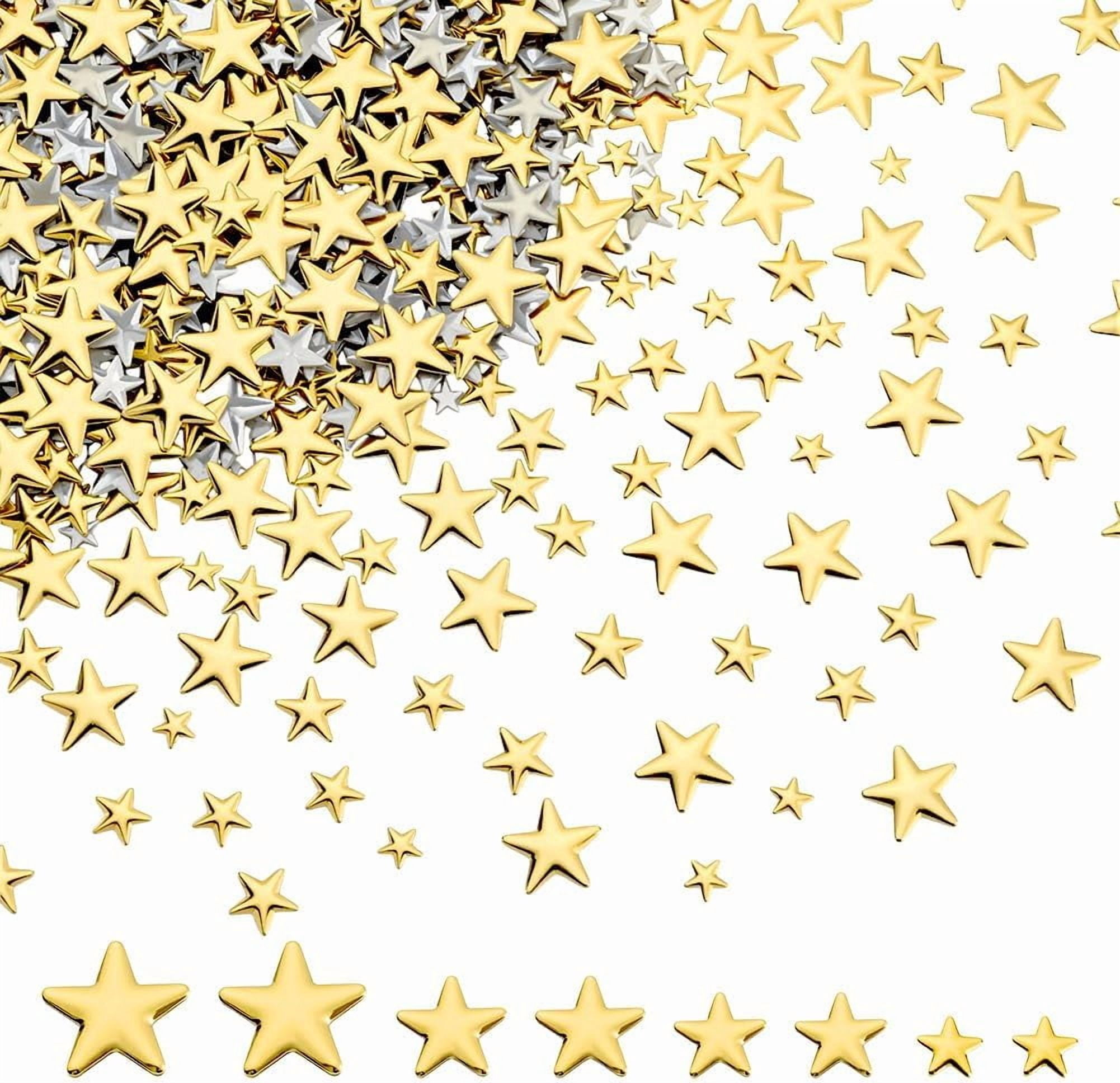 1200Pcs 4 Styles Aluminum Hotfix Iron On Star Studs Flat Back Star ...