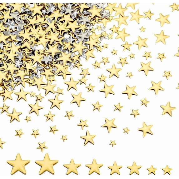 1200Pcs 4 Styles Aluminum Hotfix Iron On Star Studs Flat Back Star ...