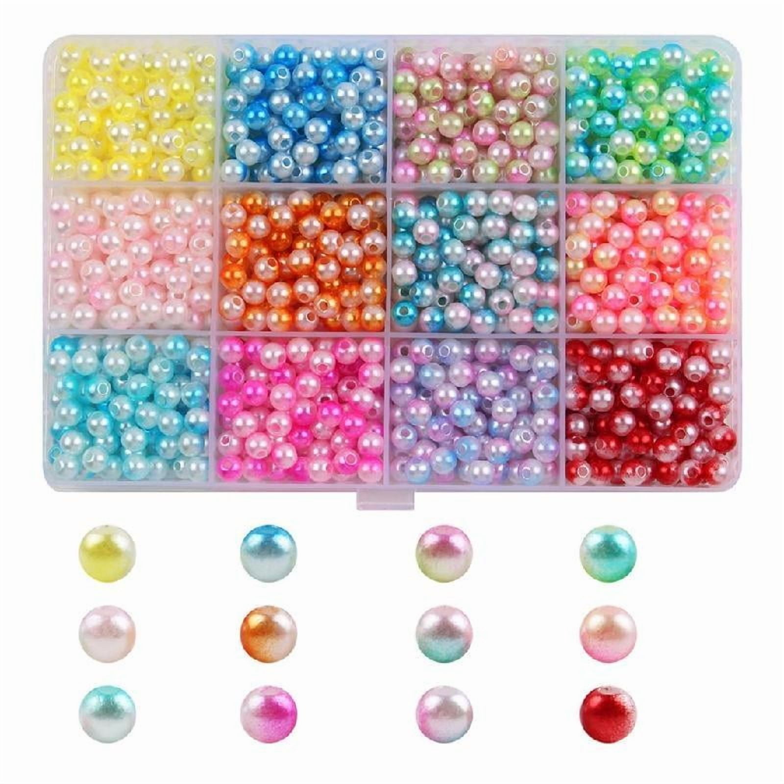 1200Pcs 6MM Craft Beads Artificial Pearls with Hole for Craft Jewelry ...