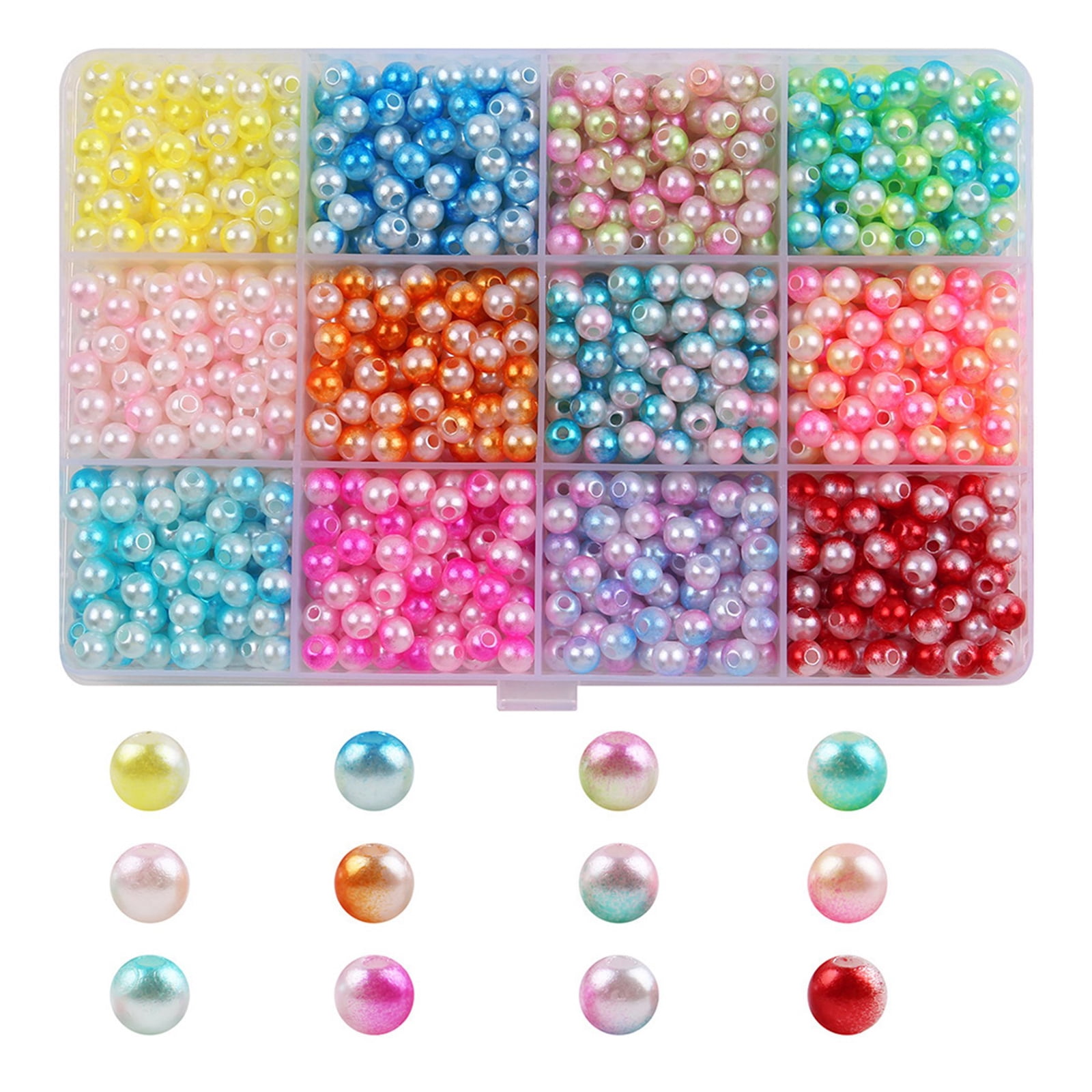 1200Pcs Colorful Artificial Pearls 6MM Imitation Pearls Beads for Craft ...