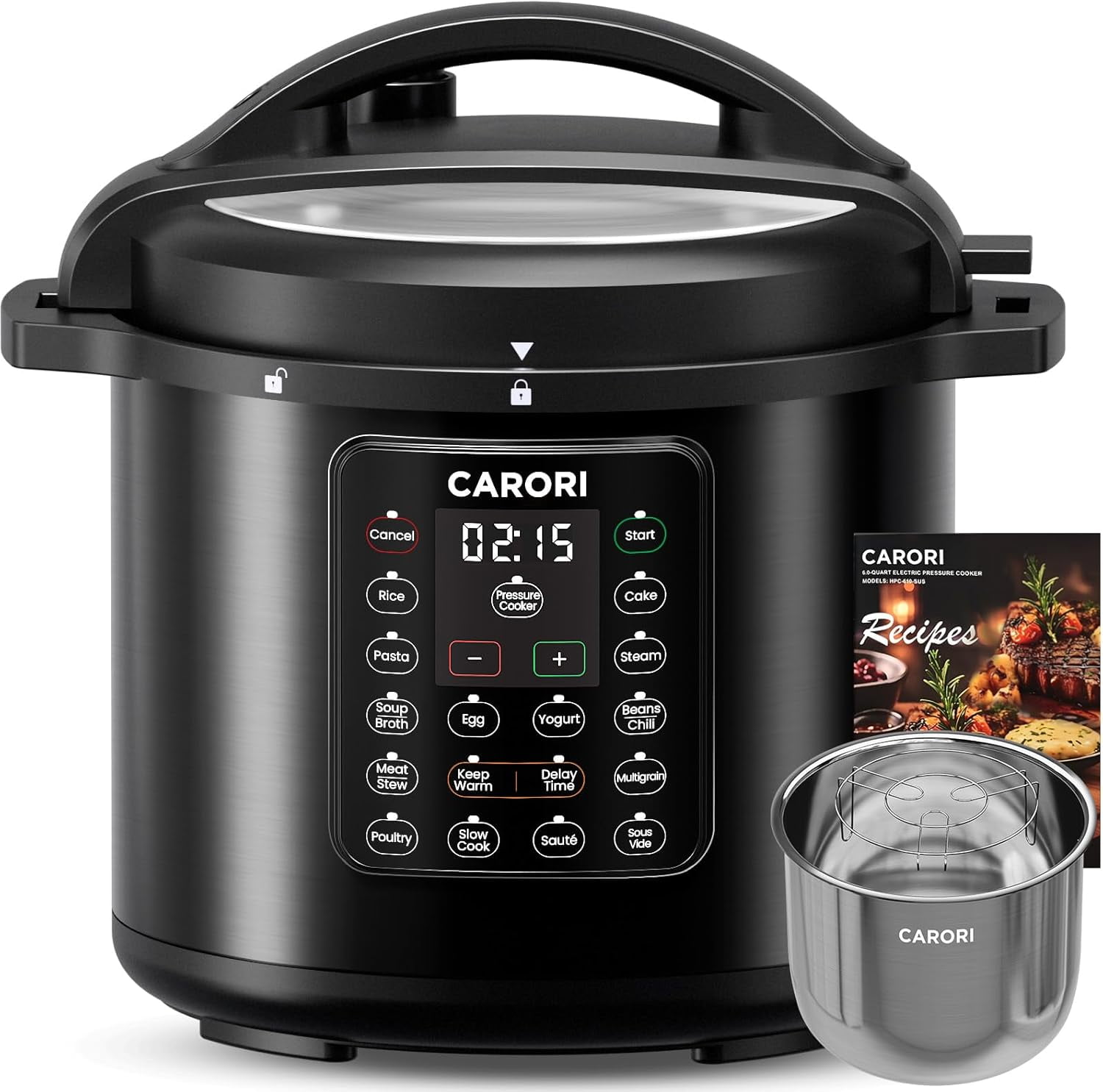 1200W 12-in-1 Electric Pressure Cooker 8Qt, Stainless Steel Cooker ...