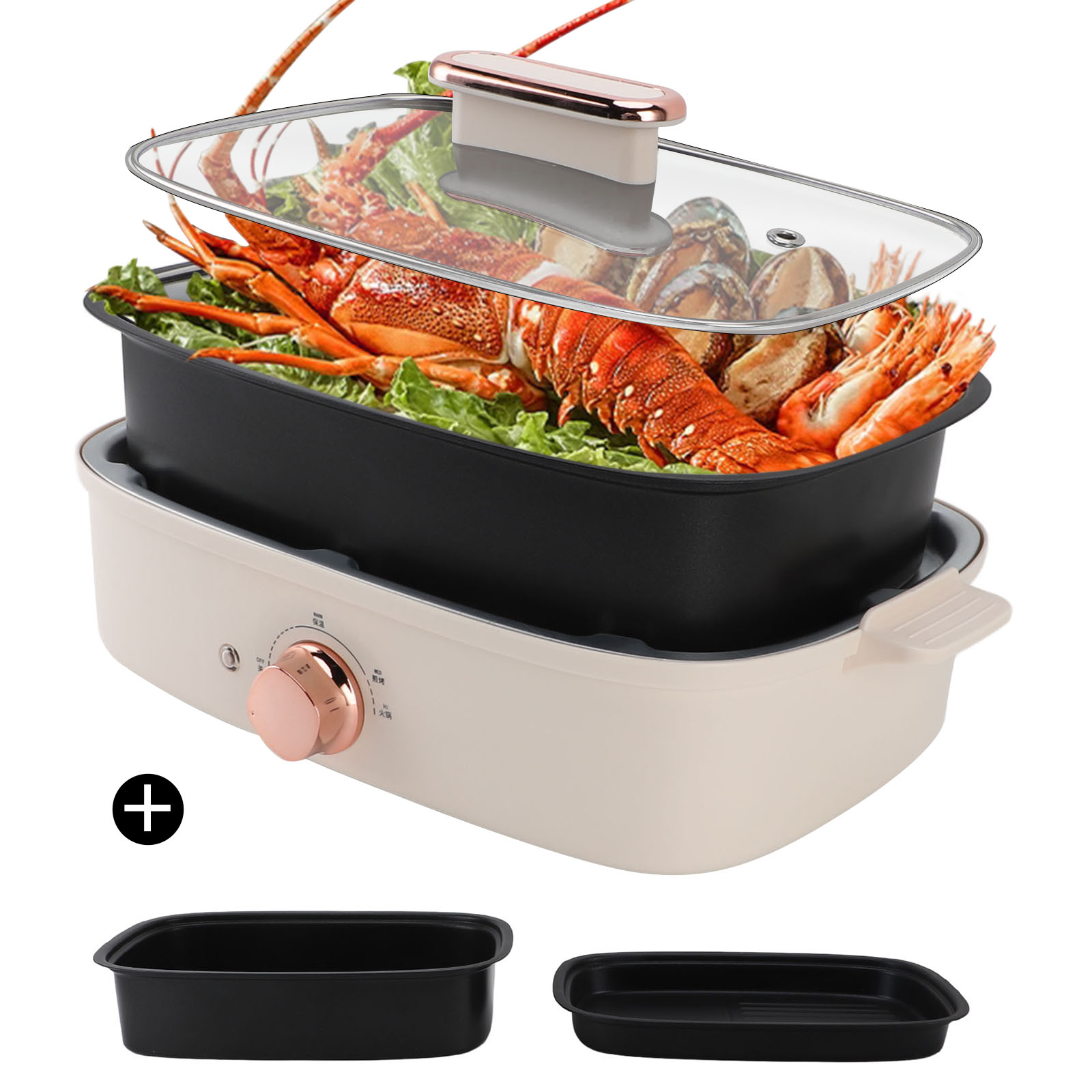 Shanna Multifunctional Electric Skillet Hot Pot,Non-Stick Cooker Frying ...