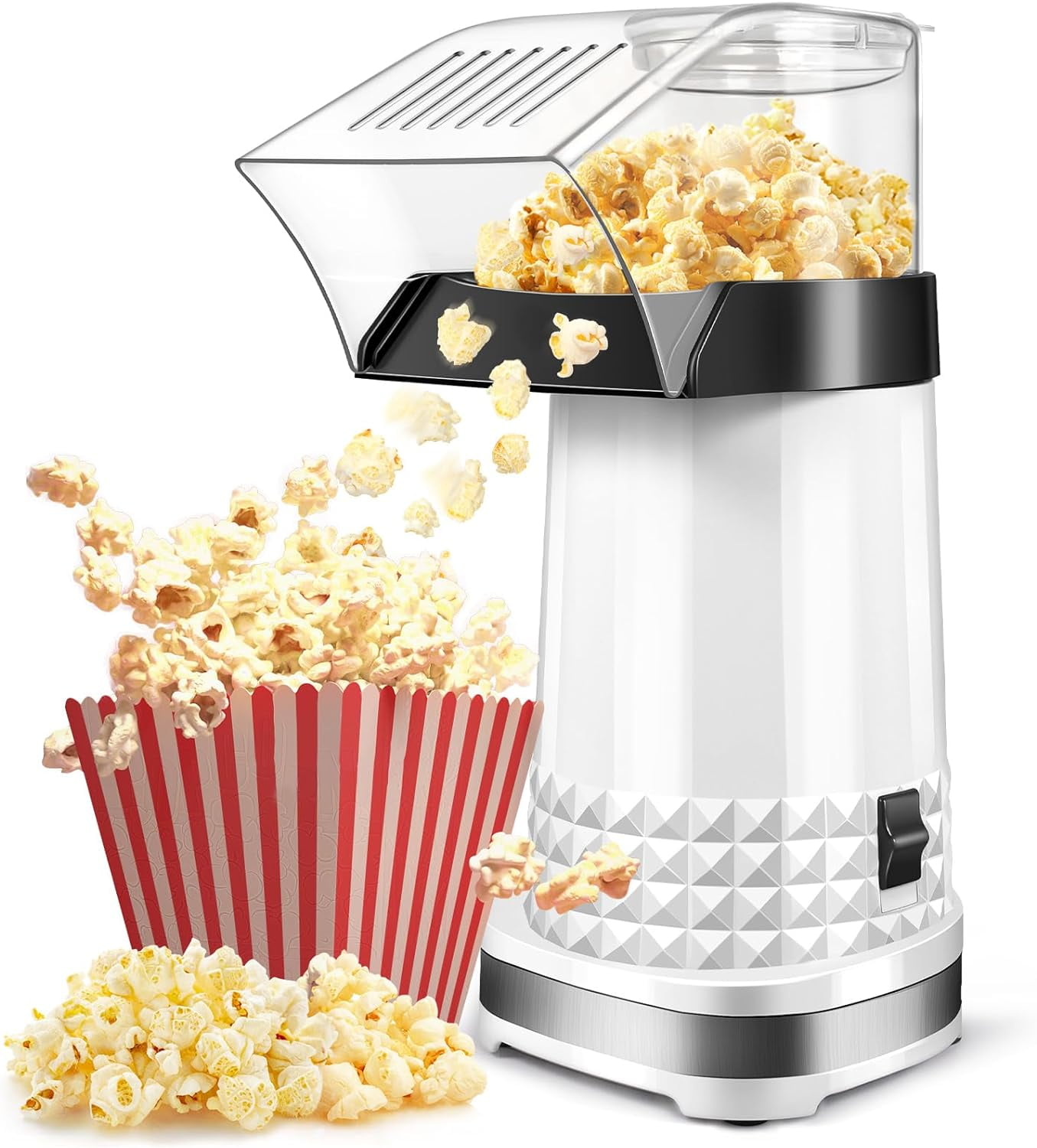 1200W Fast Hot Air Popcorn Popper - 4.5 Quarts, Electric Popcorn ...