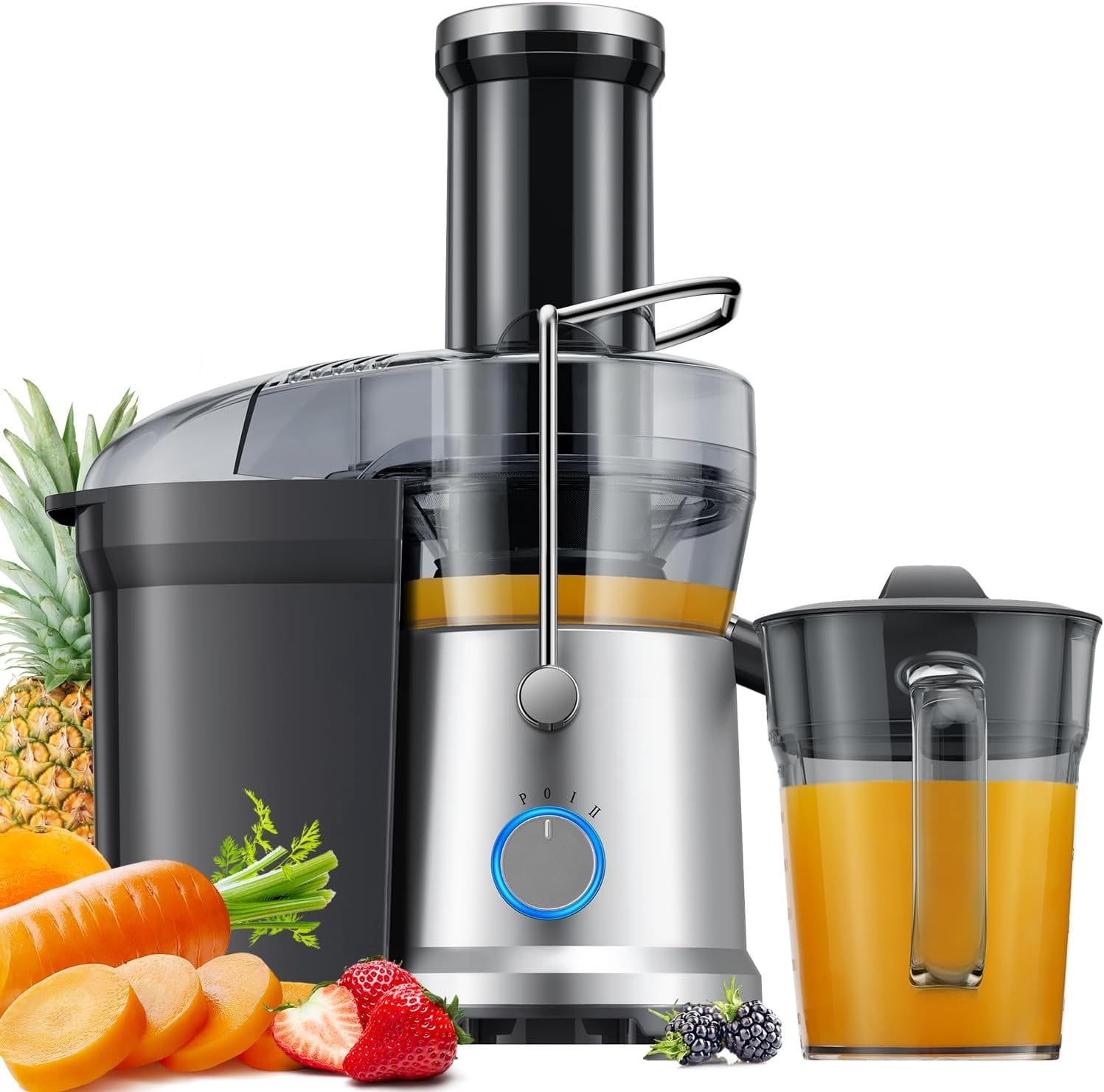 1200W Juicer Machines with Larger 3.2" Feed Chute, 45oz Large Juice Jug ...