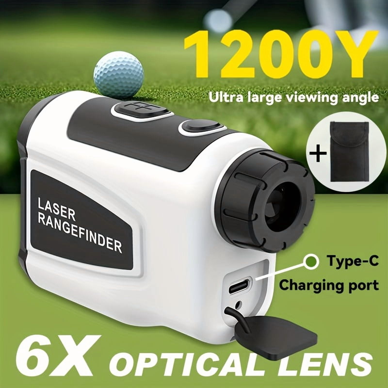1200Y 6X Golf Rangefinder with Trajectory Compensation & Flag - Laser ...
