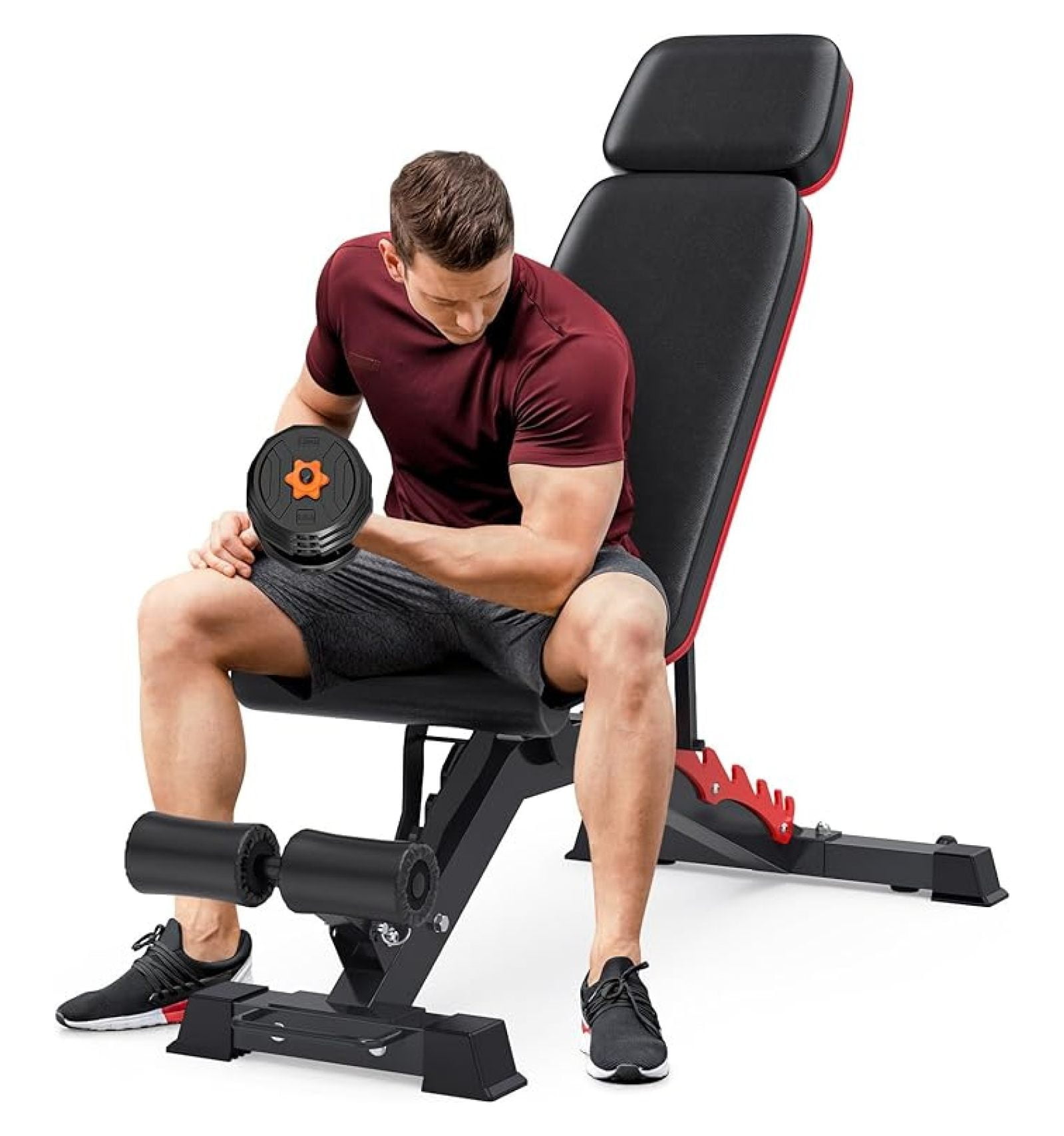 1200lb Adjustable Weight Press, Heavy-duty Workout for Home Gym, Extra ...
