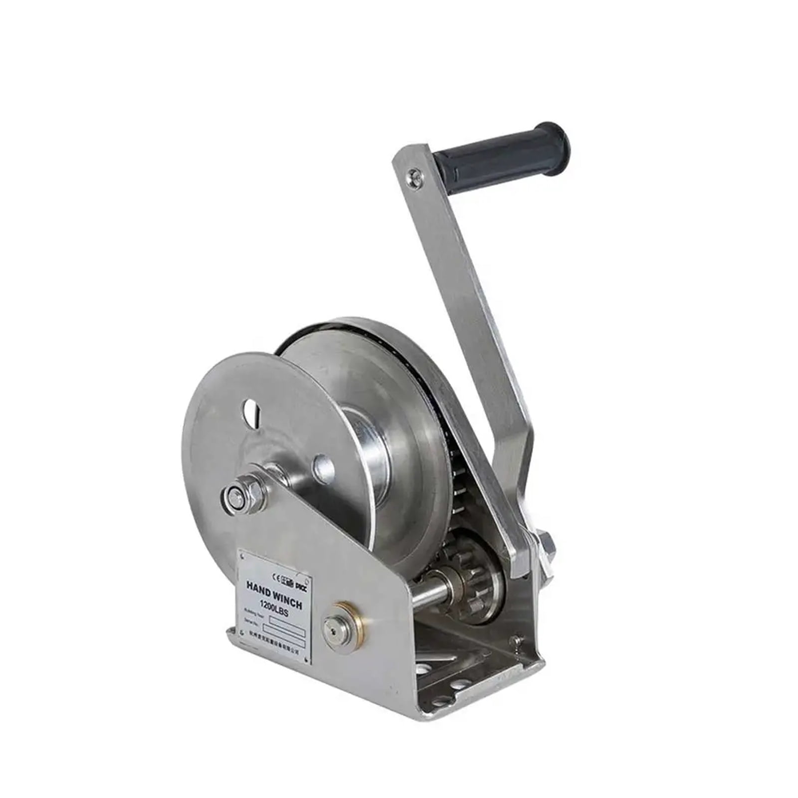 1200lb Stainless Steel Hand Crank Two-Way Self-Locking Manual Winch Household Portable Traction ...