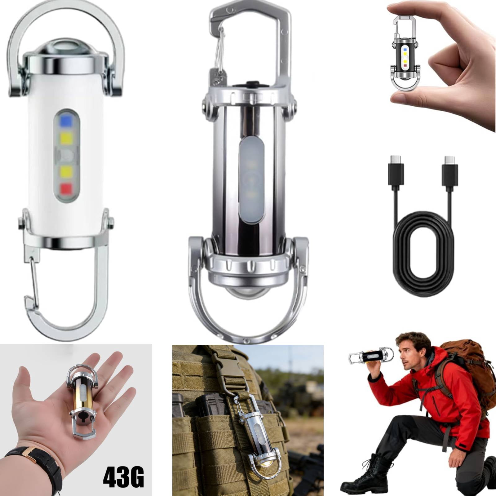 1200lm Bright Keychain Light, 7 Adjustable Brightness Modes ...