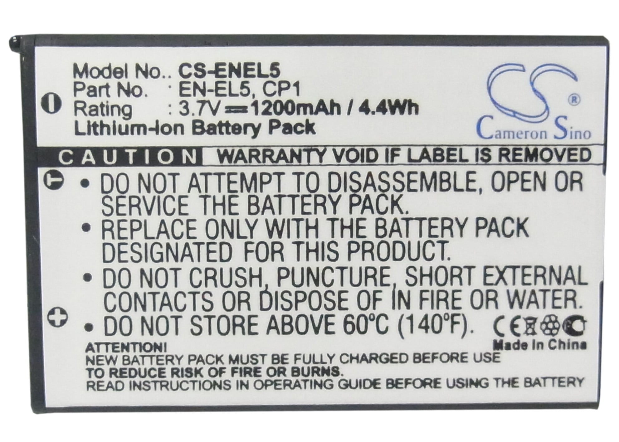 1200mAh EN-EL5 CP1 Battery for NIKON Coolpix P510 Coolpix AW110S ...