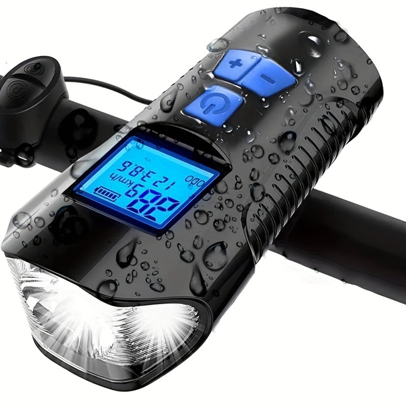 1200mAh Rechargeable LED Bike Light with Advanced Odometer, Integrated ...