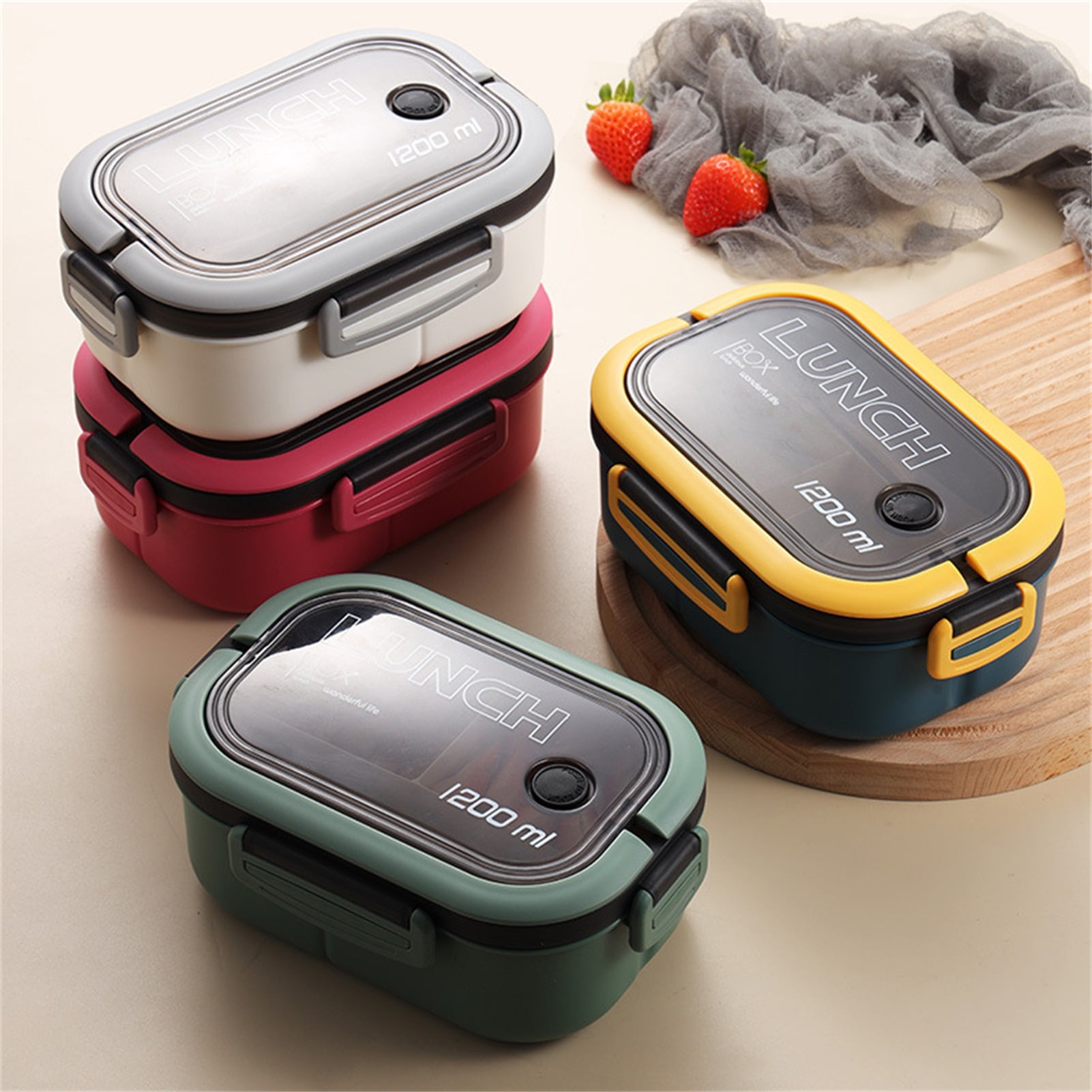1200ml Buckle Design Airtight Lunch Box Microwave Safe Large Capacity ...