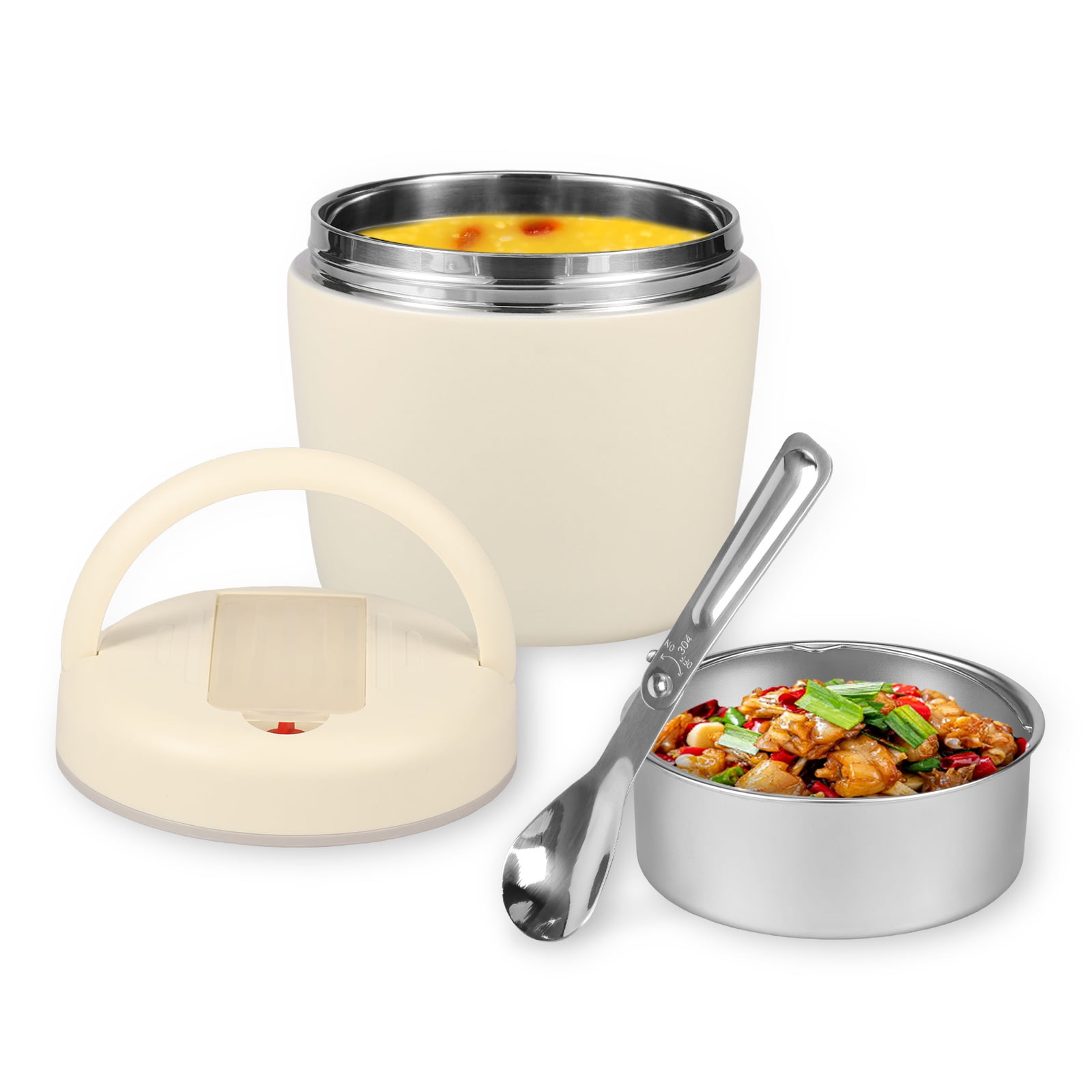 1200ml Food Flask Stainless Steel Insulated Food Jar 2 Layer Hot Food ...