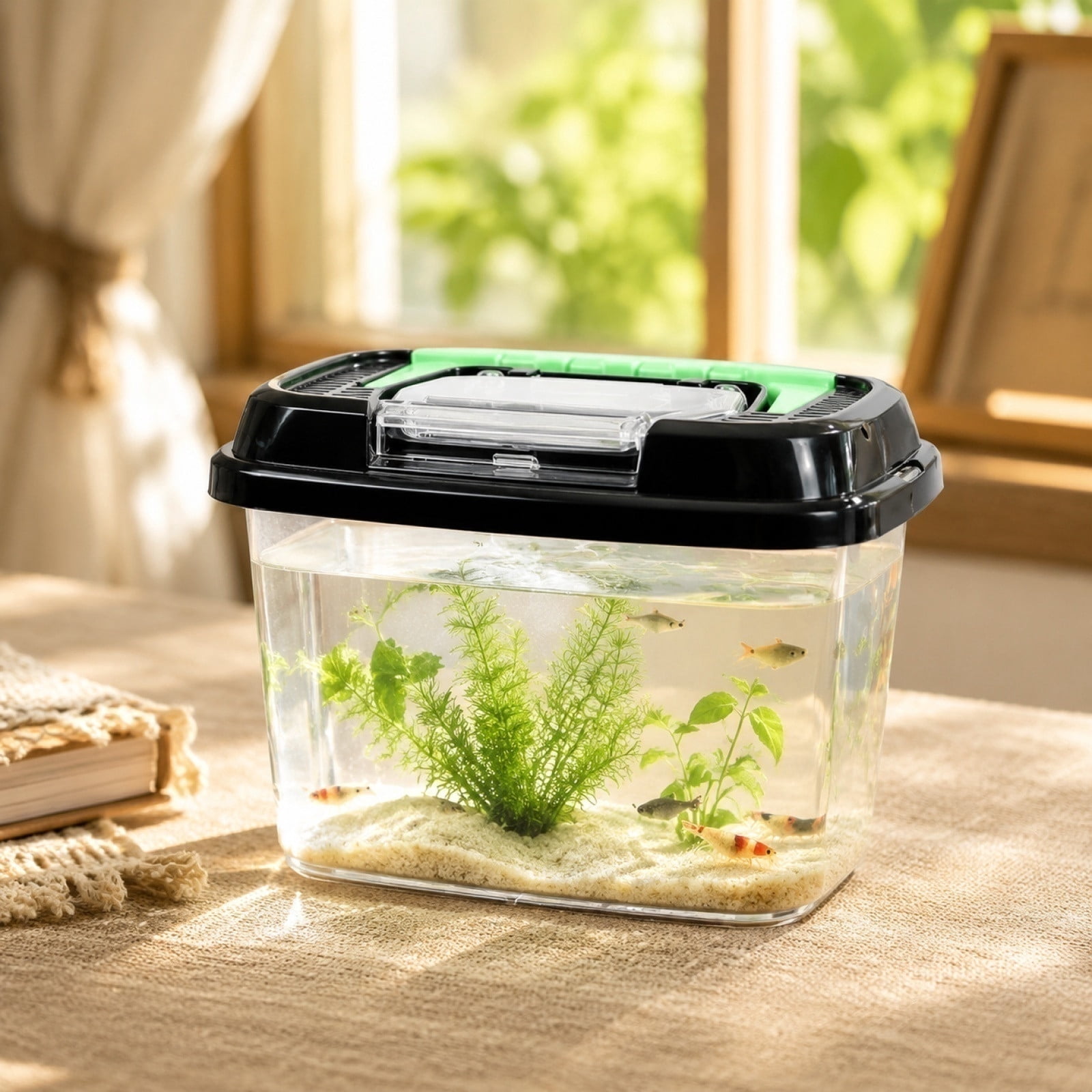 1200ml Plastic Container For Fish Small Pet And More Handle For Outdoor ...