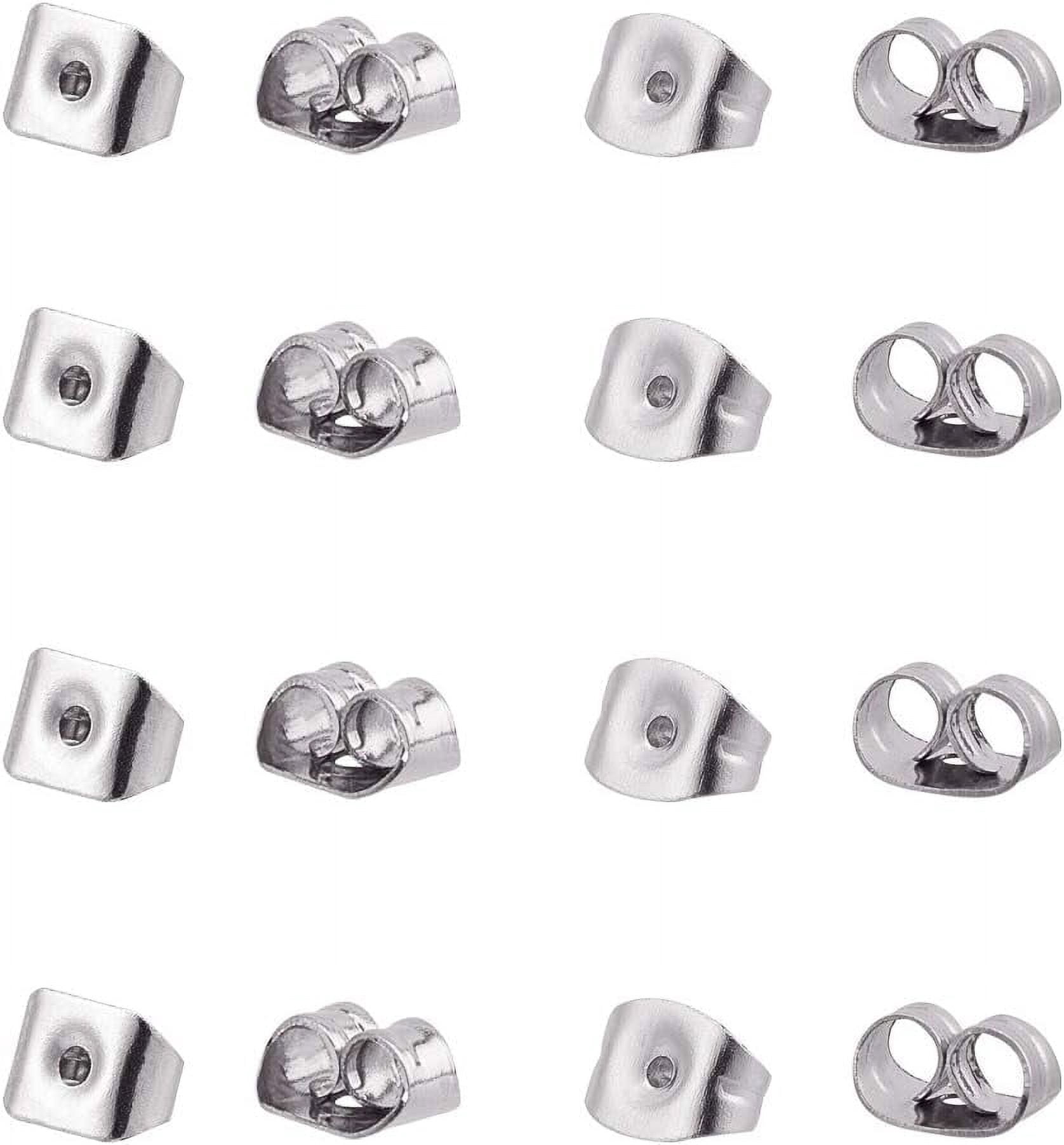 1200pcs 2 Sizes Ear Nuts Fit for 1mm Pin Stainless Steel Earring Backs ...