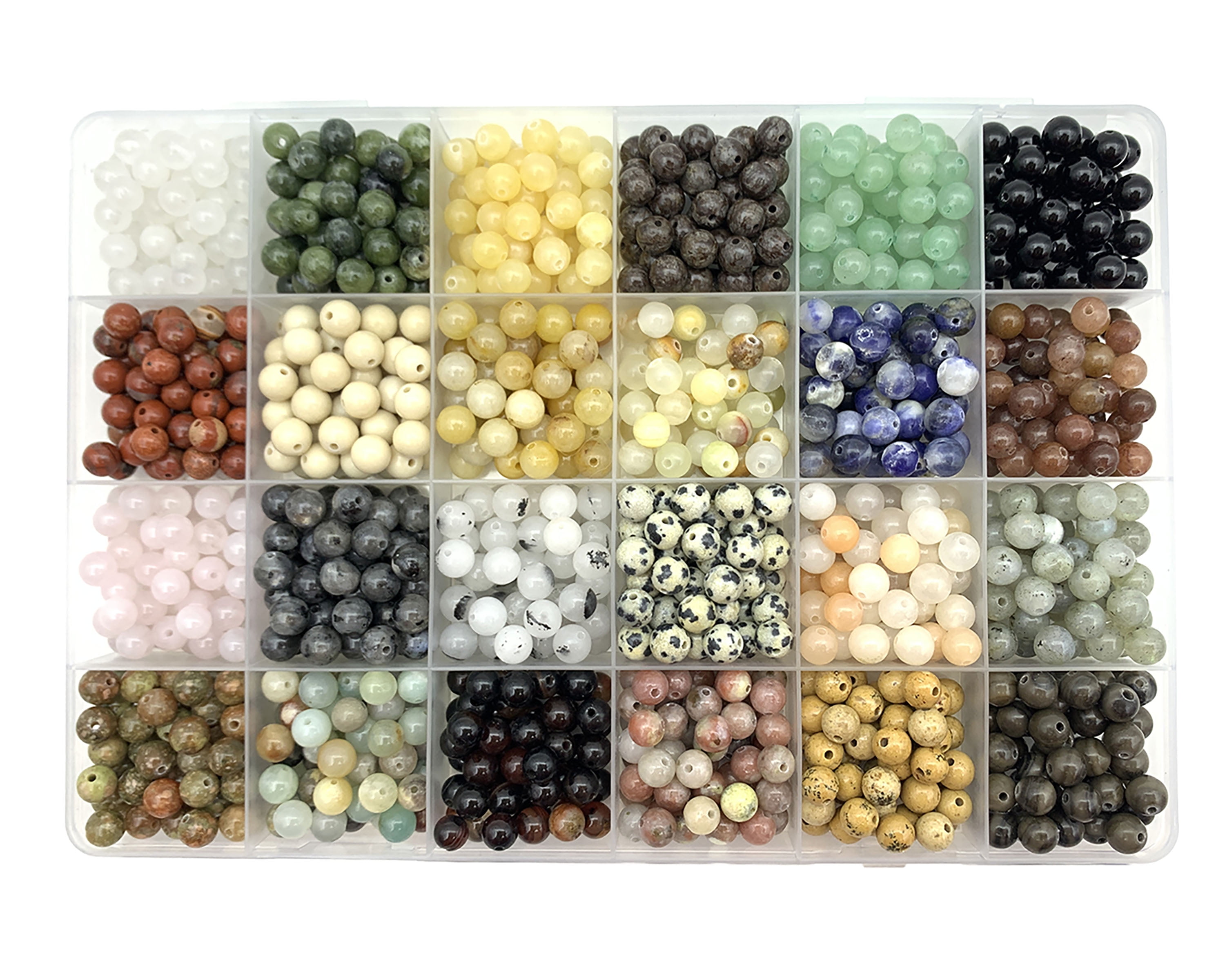 1200pcs Assorted Natural Stone Beads Set - Jewelry Making Supplies with ...