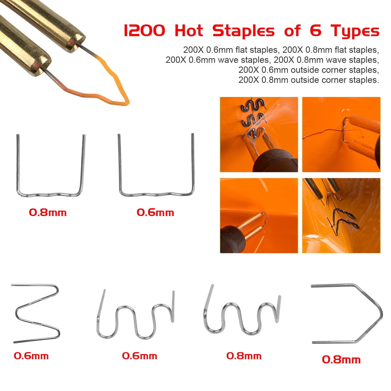 1200pcs Automotive Welder Stapler, Car Bumper Fender Plastic Welding ...