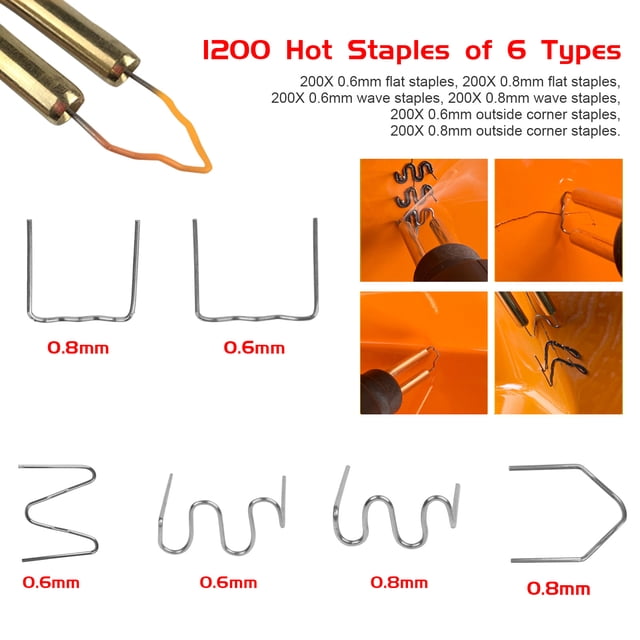 1200pcs Automotive Welder Stapler, Car Bumper Fender Plastic Welding ...