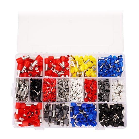 1200pcs Wire Ferrules Assortment Pack Insulated Single & Twin Ferrules ...