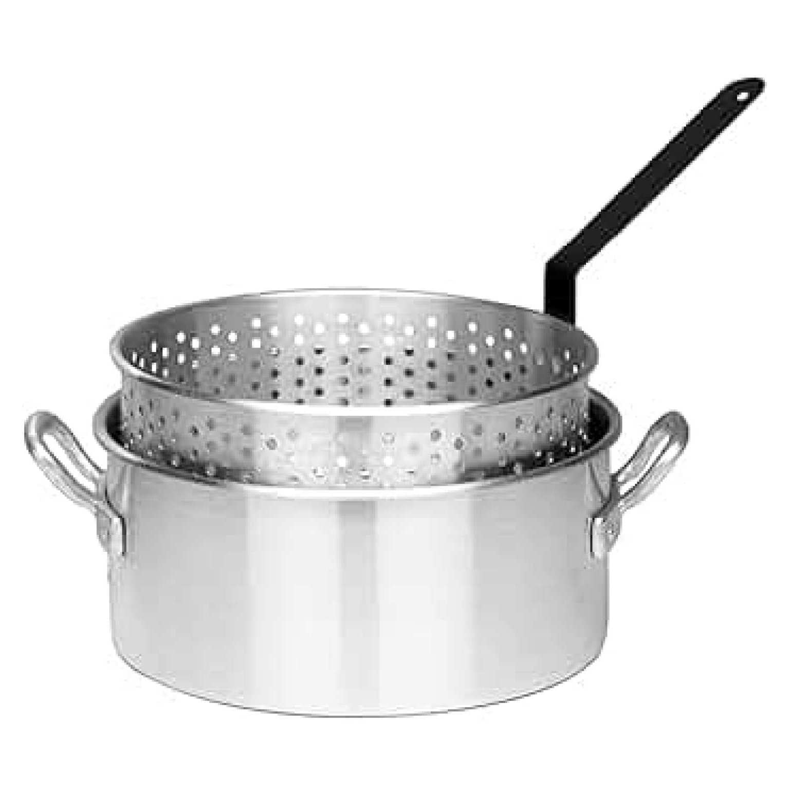 1201 10-qt Aluminum Fry Pot Features Perforated Aluminum Basket Heavy ...