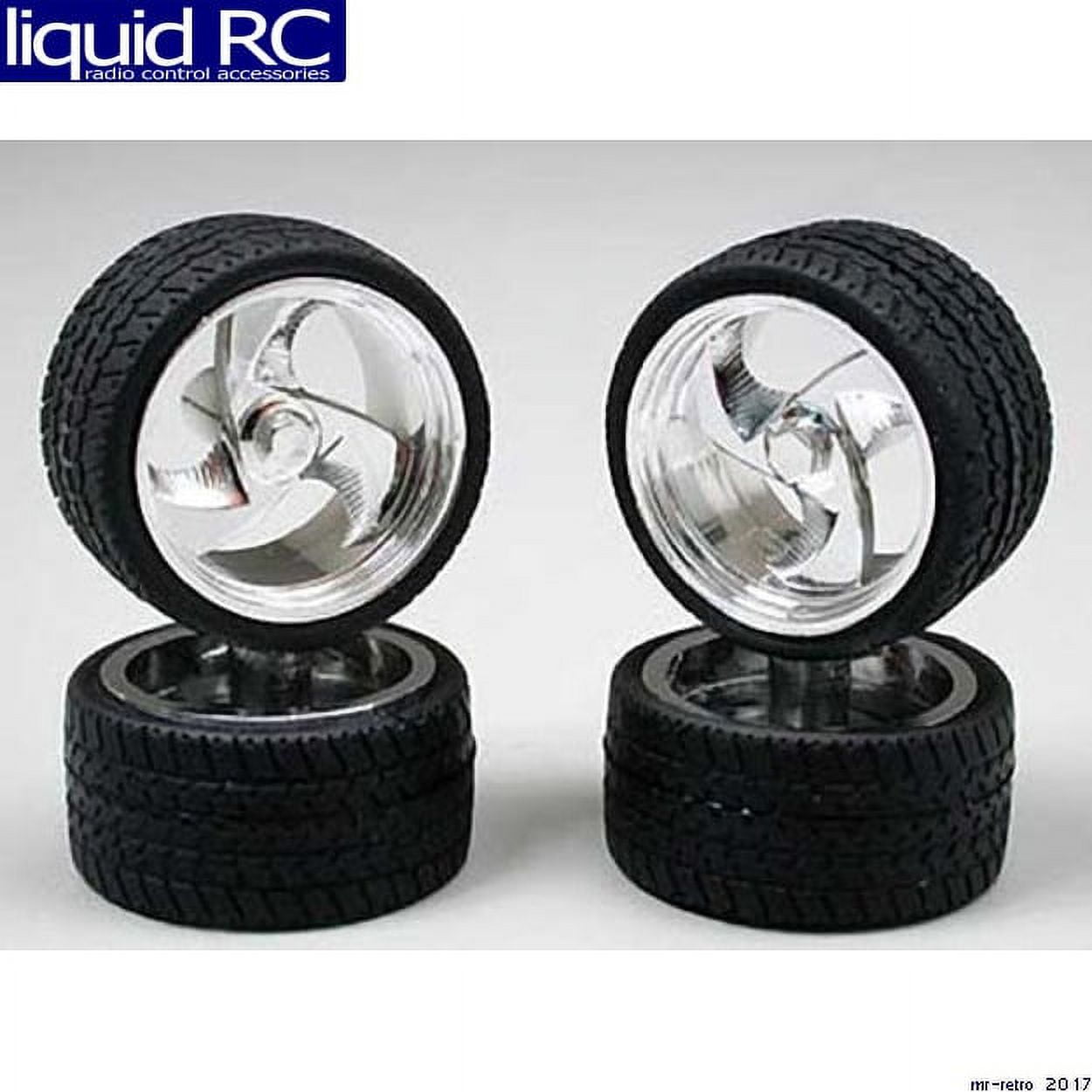 1202 Tri-Blade Chrome Rims w/Tires - Walmart.com